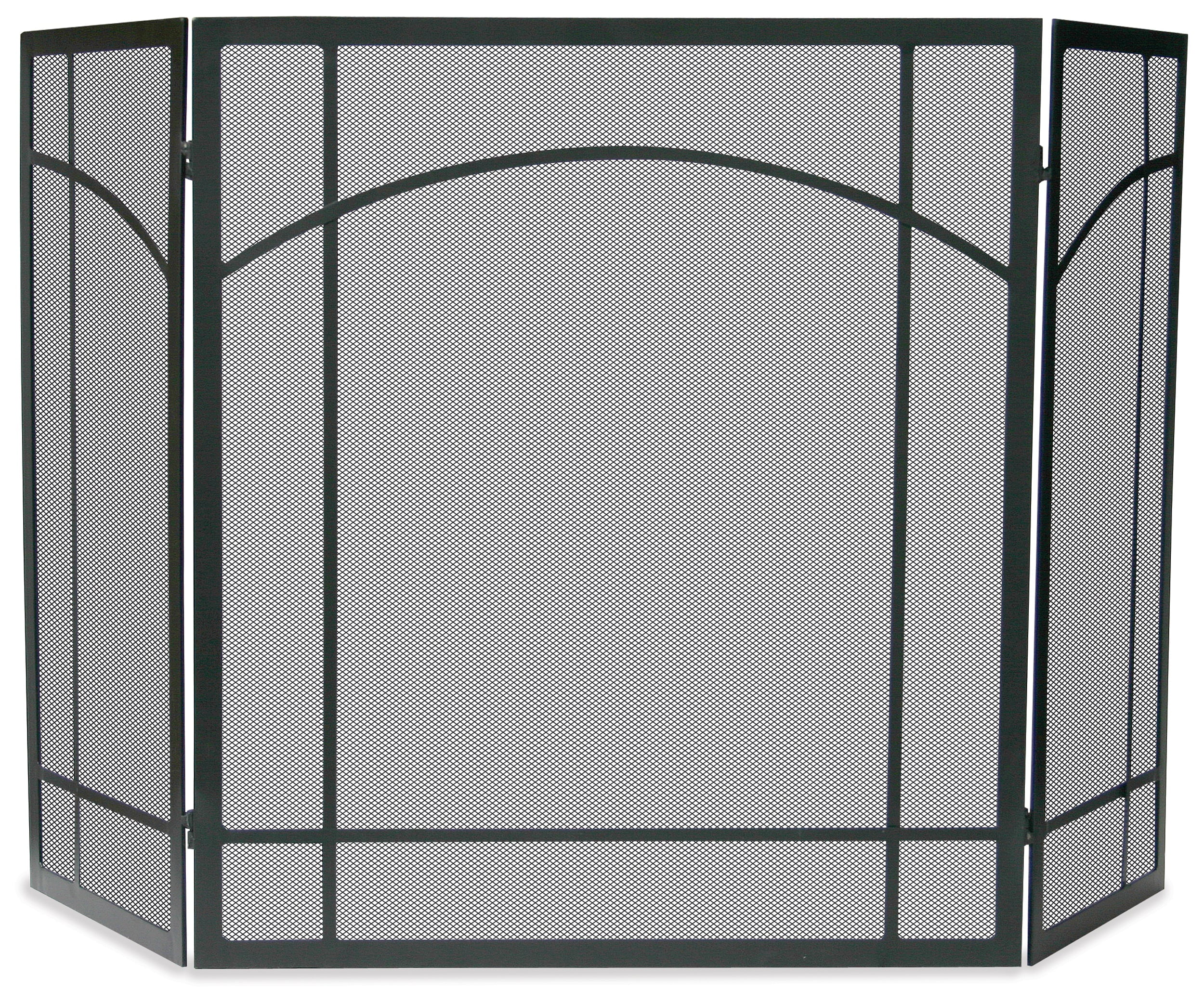 UniFlame 3 Panel Black Wrought Iron Screen - Mission Design - Walmart.com