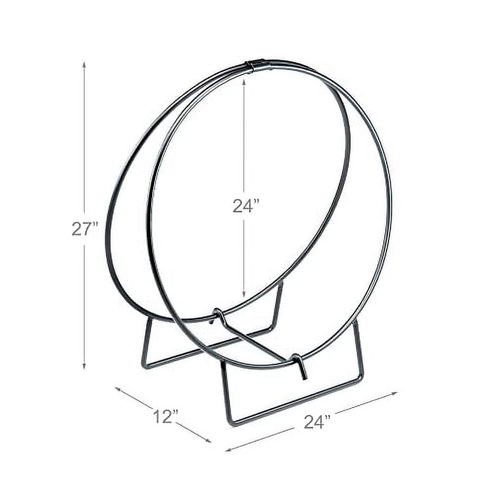 UniFlame Firewood Log Hoop Rack, 24" Diameter, Black Steel Finish ...