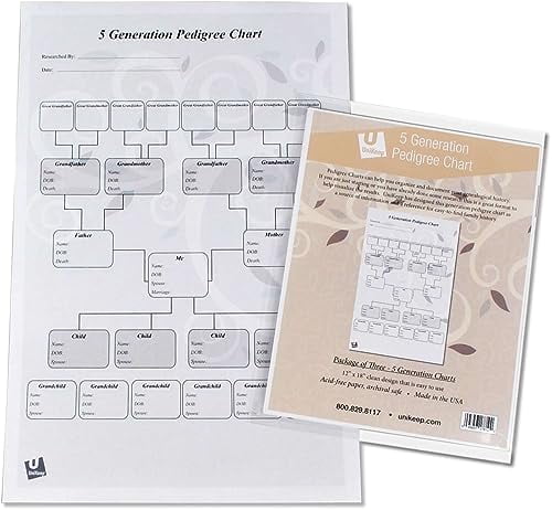 UniKeep Pedigree Charts for Genalogy Research - Archival Quality Paper ...