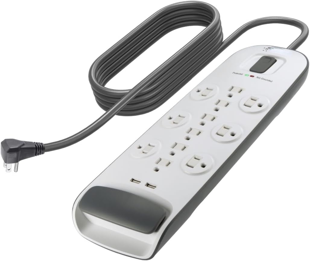 UniMall USB Power Strip Surge Protector - 12 AC Multiple Outlets & 2 ...