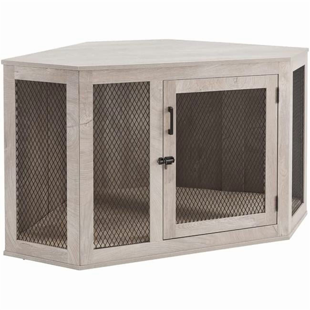 UniPaws UH5167 Large Corner Dog Crate - Weathered Grey - Walmart.com