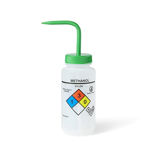 UniSafe™ Laboratory Grade Wide Mouth LDPE Vented Wash Bottle, Methanol ...
