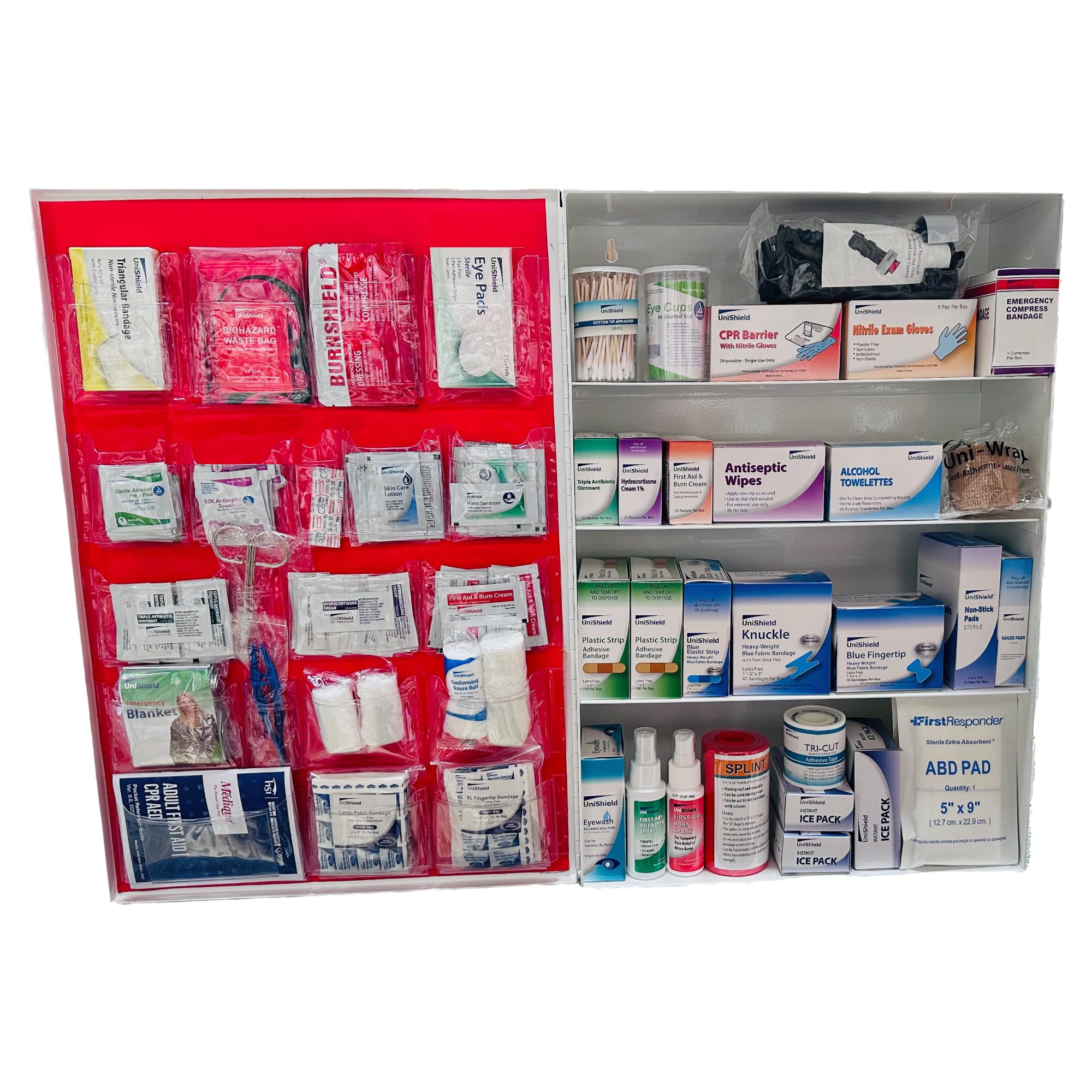 UniShield Antibiotic, Emergency Metal First Aid Wall Mountable Cabinet ...