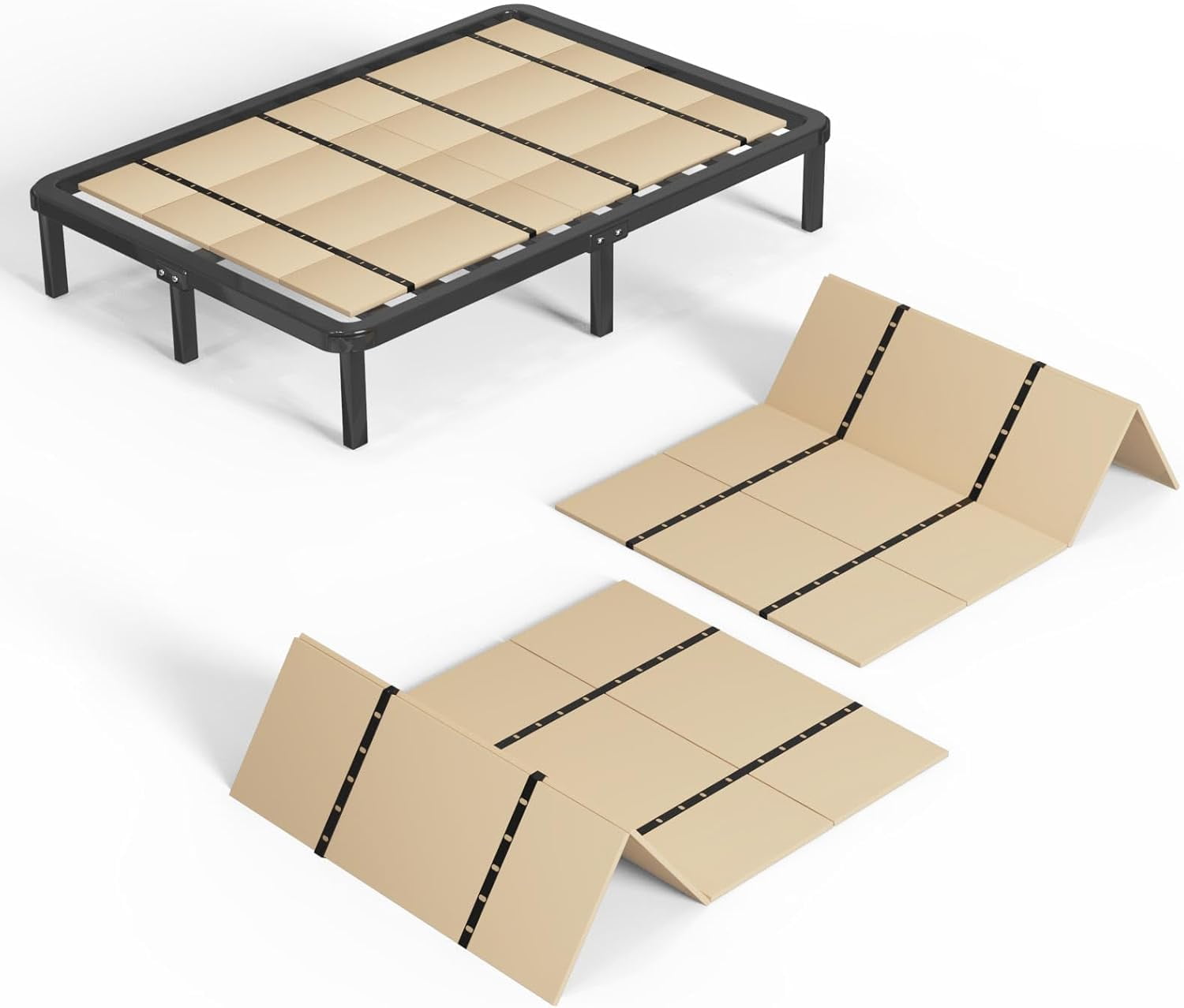 UniVerse Foldable Box Spring, Bunkie Board, Bed Support Slats, Bed ...