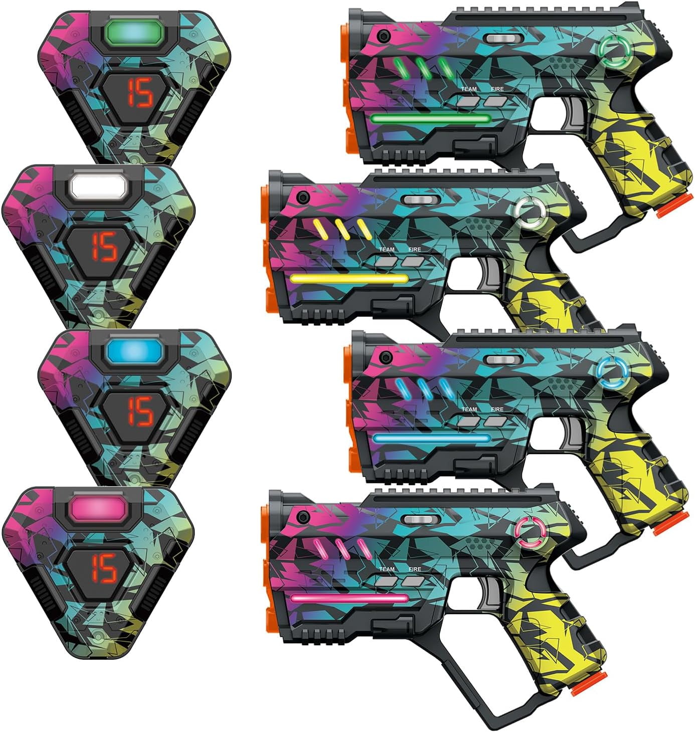 UniVerse Laser Tag Set of 4,Cyberpunk Laser Tag Set: Synced LED ...