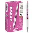 uniball, Gel Pen, 207 Pink Ribbon, 0.7mm Medium Point, Black Ink ...
