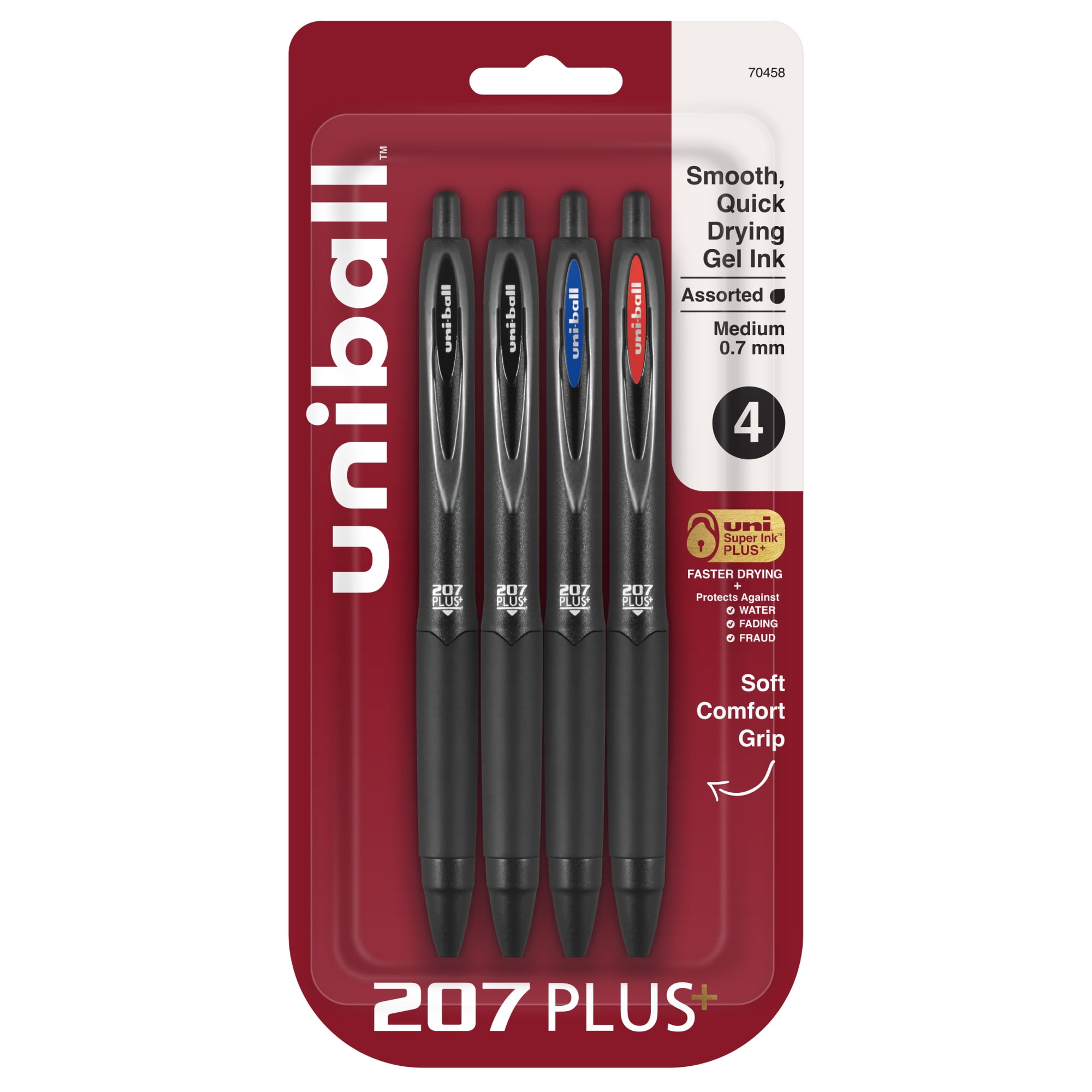 Uniball 207 Plus+ Retractable Gel Pens, Medium Point (0.7mm), Assorted ...