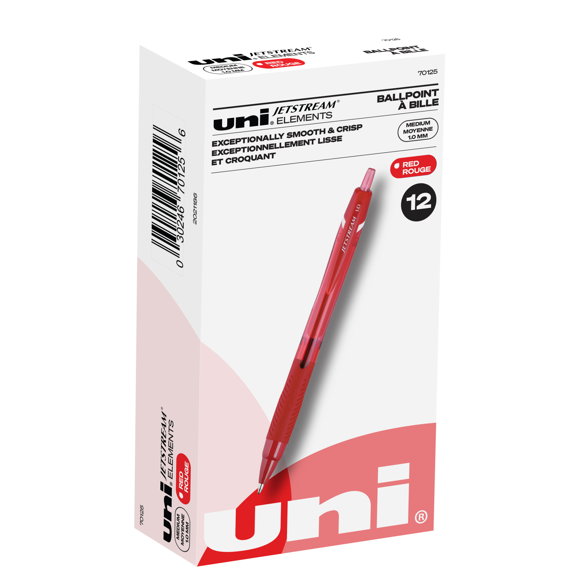 Uniball Jetstream Elements Ballpoint Pens, Medium Point (1.0mm), Red ...