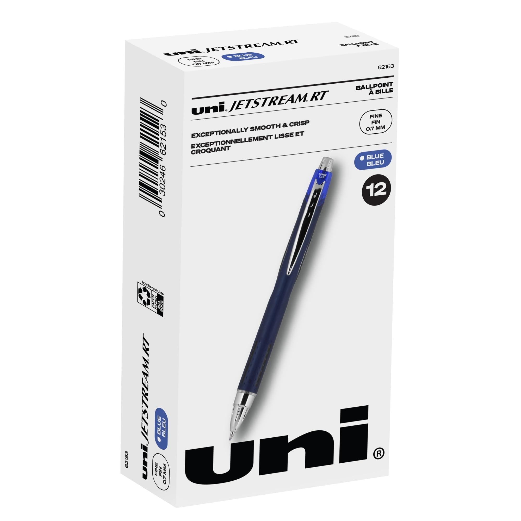 Uniball Jetstream RT 12 Pack, 0.7mm - Blue Ballpoint Pens- Wirecutter ...