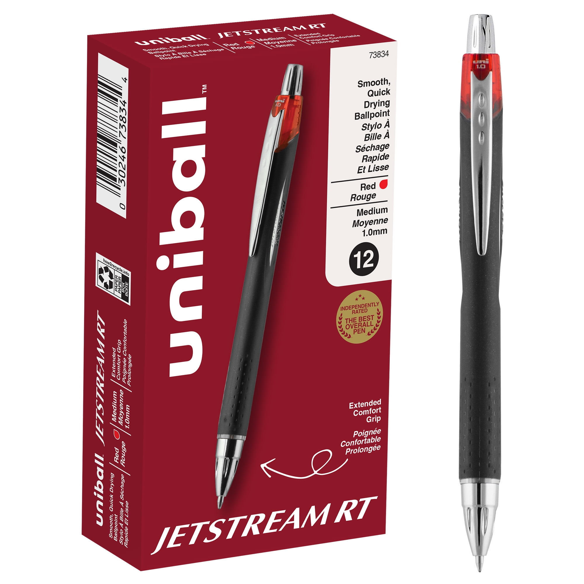Uniball Jetstream RT Retractable Ballpoint Pens, Medium Point (1.0mm ...