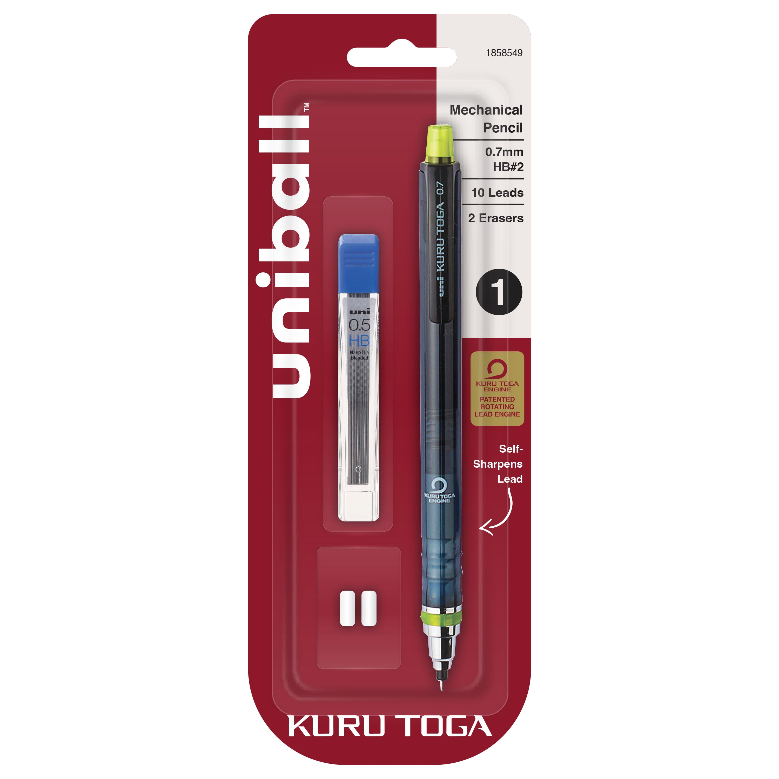 Uniball Kuru Toga Mechanical Pencil Starter Kit 0.7mm HB 2 1 Count Walmart