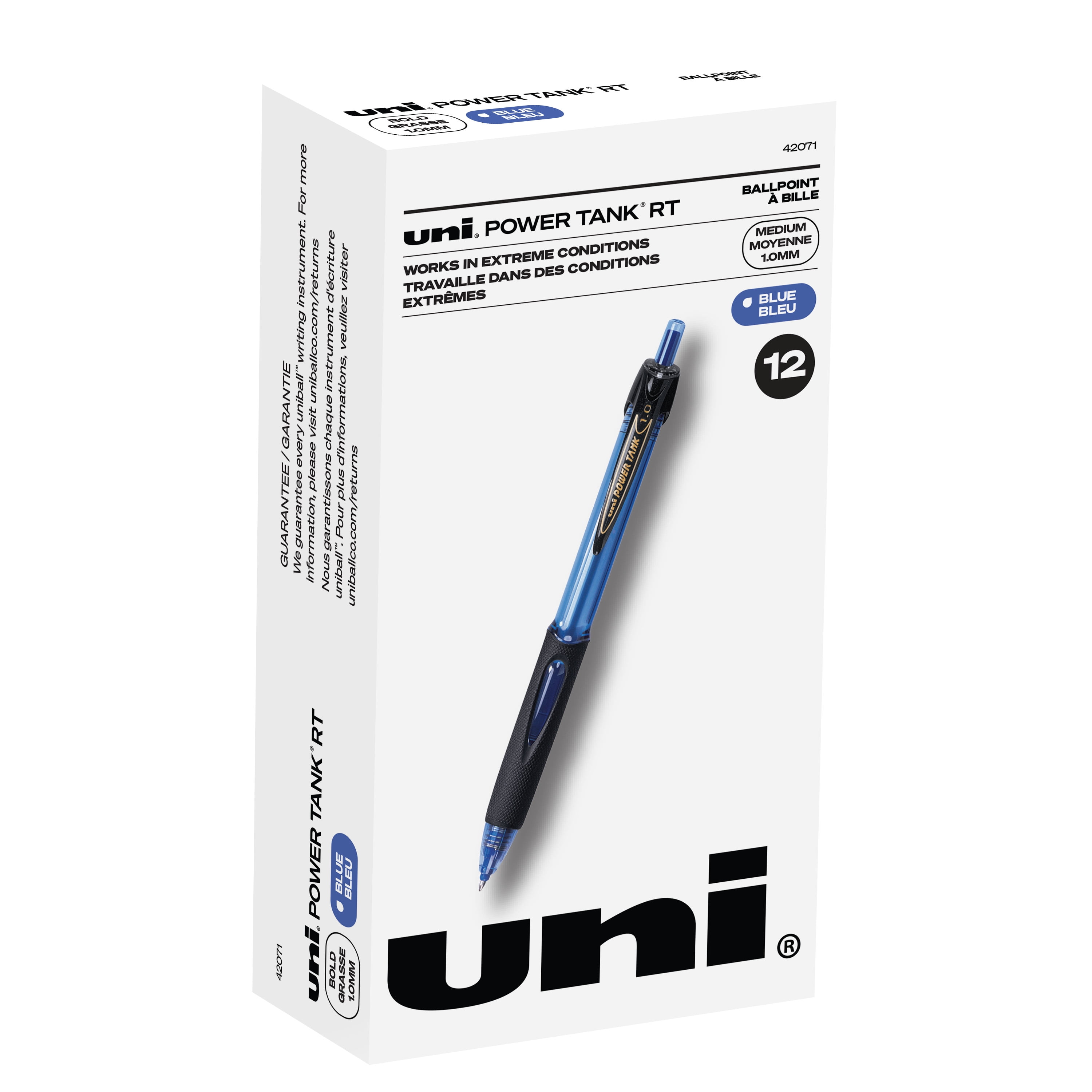Uniball Power Tank RT Retractable Ballpoint Pens, Medium Point (1.0mm ...