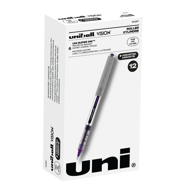 Uniball Vision Designer Rollerball Pens, Fine Point (0.7mm), Assorted ...