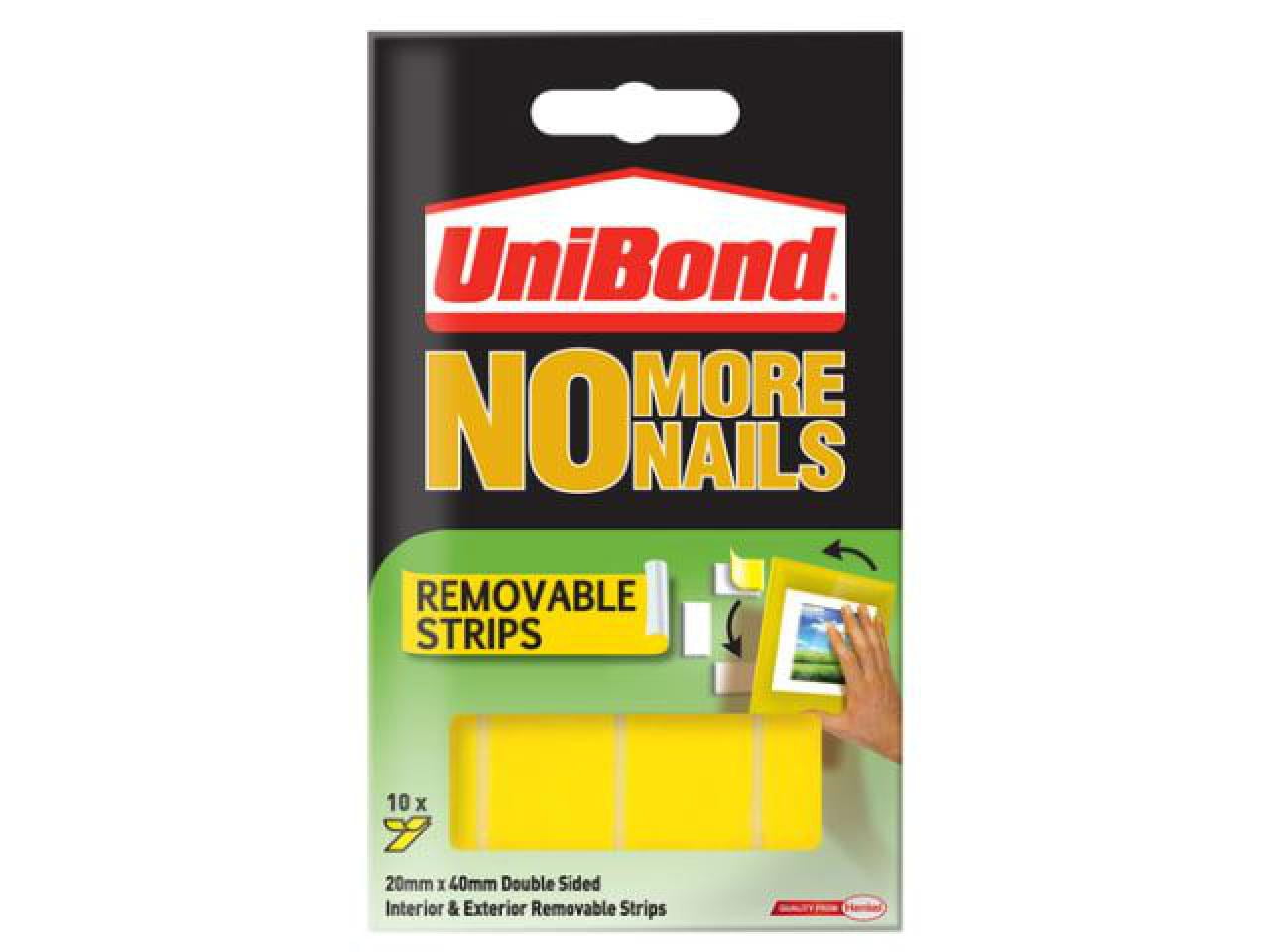 Unibond - No More Nails Removable Pads 19mm x 40mm (Pack of 10 ...