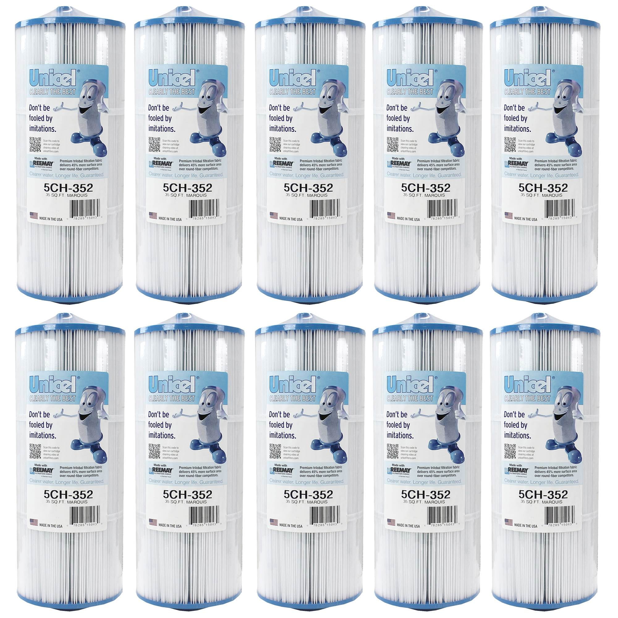Unicel 5CH-352 Replacement 35 SqFt Spa Filter Cartridge,151 Pleats(10 ...