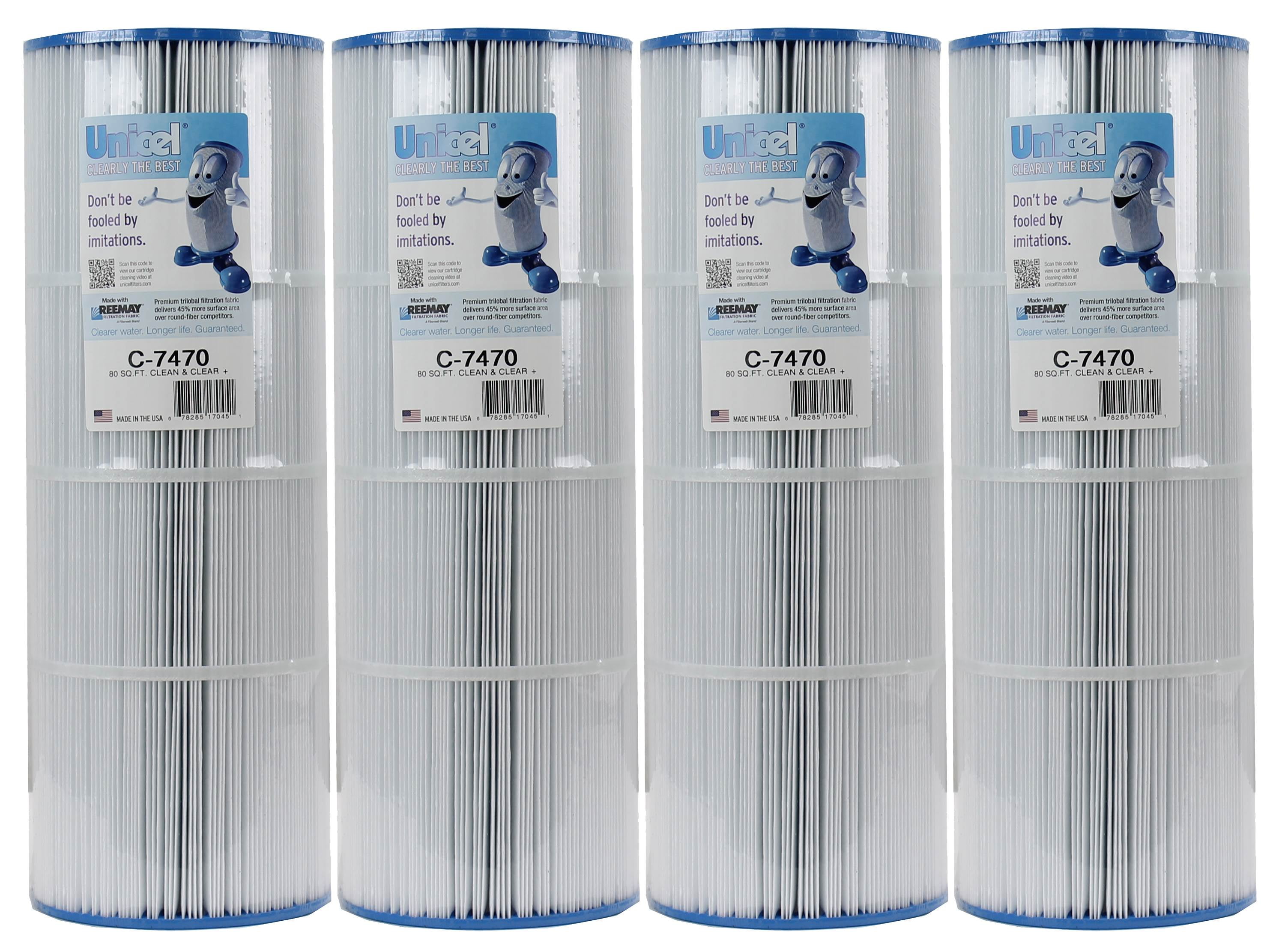 Unicel C-7470 4-Pack Replacement Pool Filter Cartridge, 80 SqFt, High ...