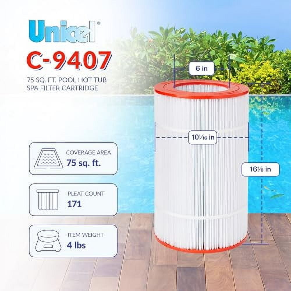 Unicel C-9407 75 Square Foot Media Replacement Pool Hot Tub Spa Filter ...
