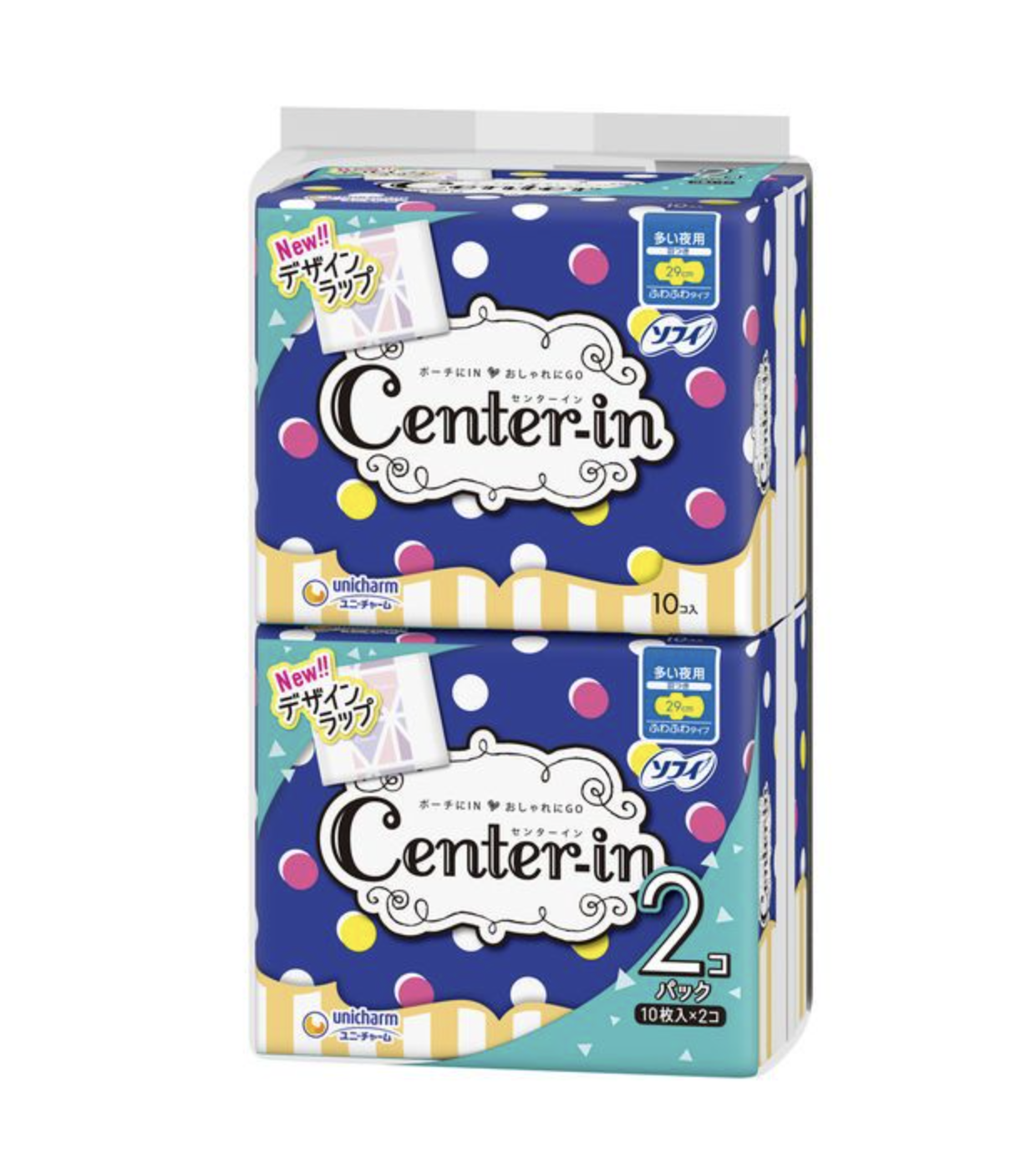 Unicharm Sofy Center-in Sanitary Napkins 29 cm with Wings Night for ...