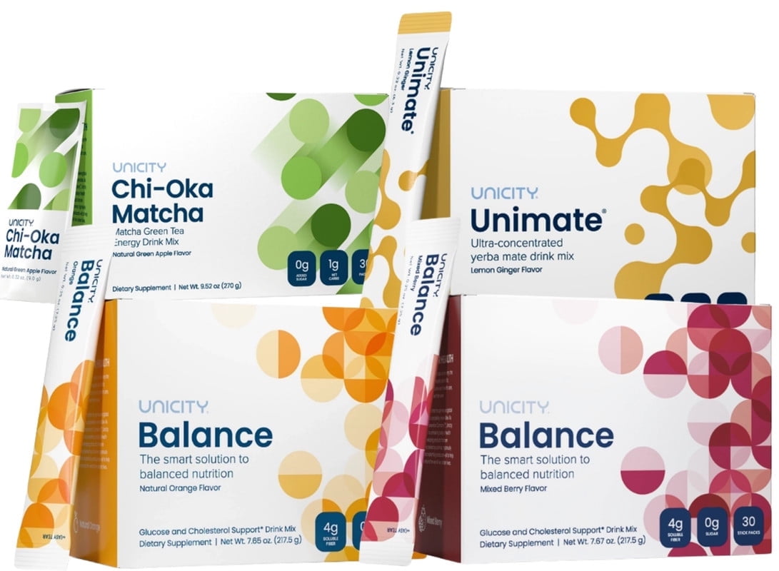 Unicity Trio Feelgreat pack with Chi-Oka matcha: Balance Mixed Berry ...