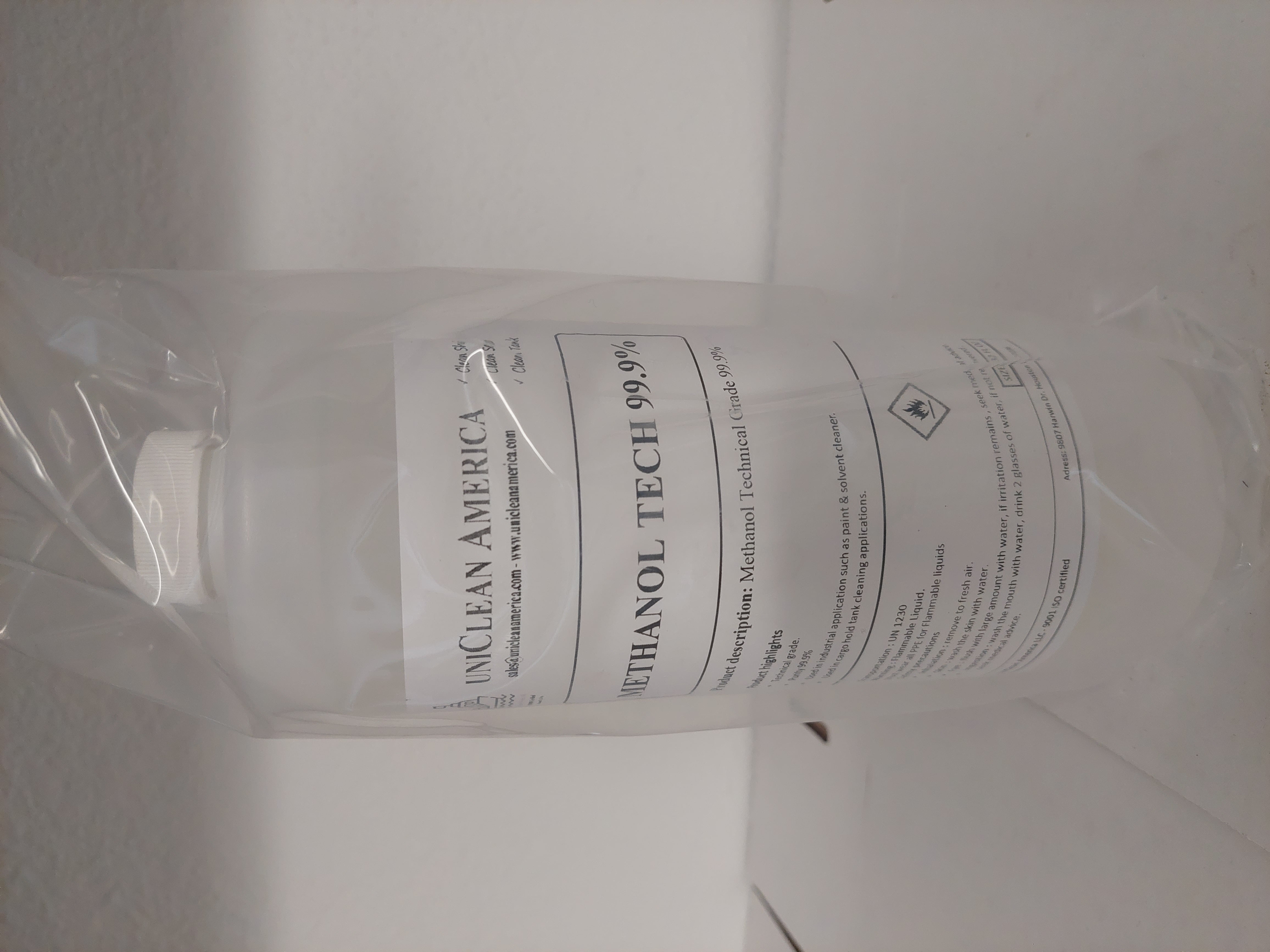 Uniclean America Methanol - Methyl Alcohol - Tech grade 99.9% puirty ...