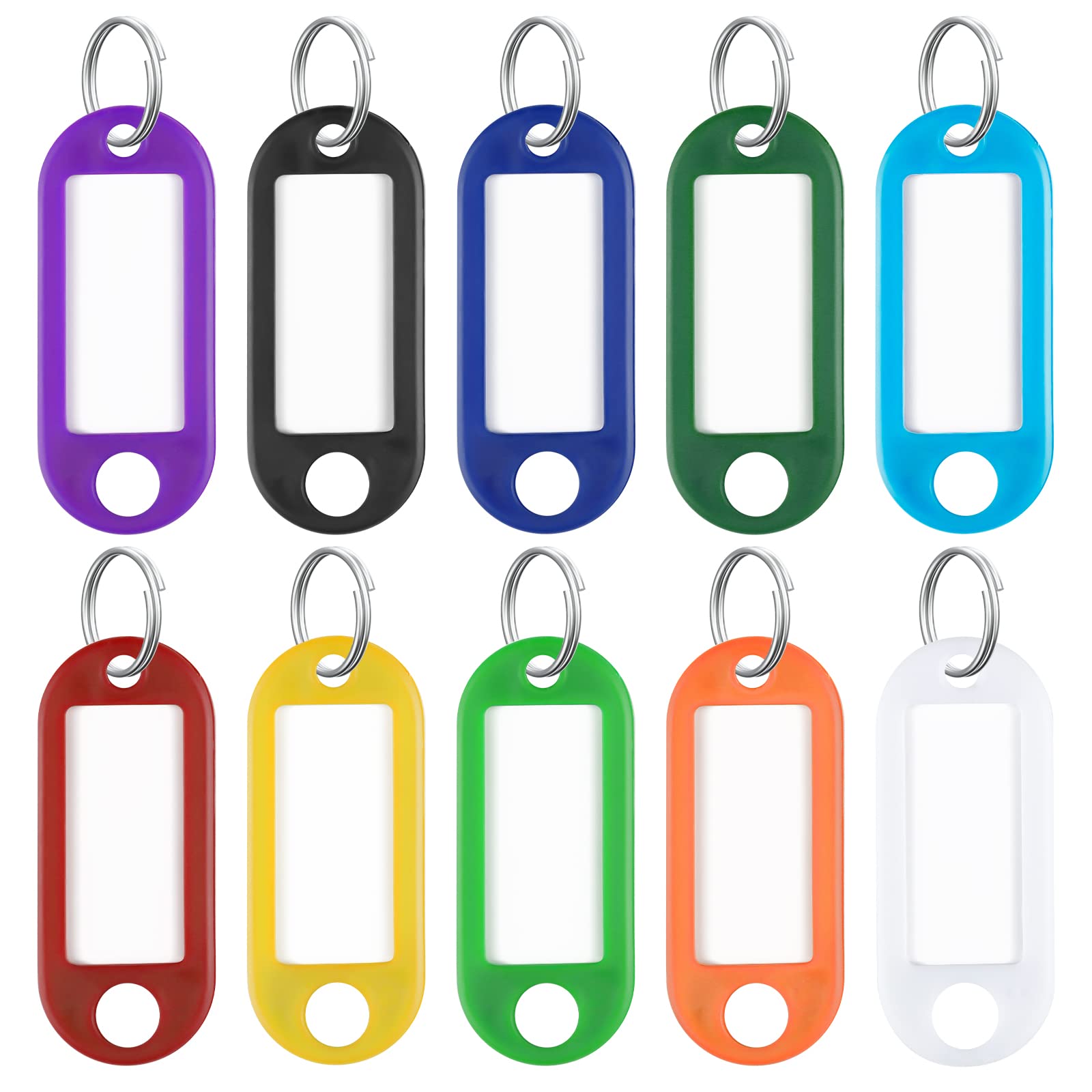 Uniclife 2 Inch Colorful Key Tags Soft Plastic Key Chain Tags with ...
