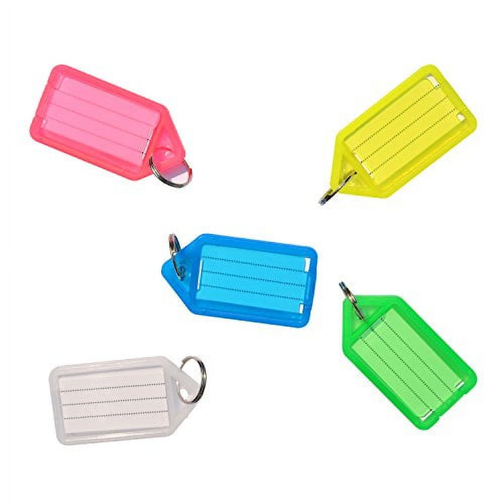 Uniclife 20 PCS Key ID Label Tags Color Keyring Holder Tags with Label ...