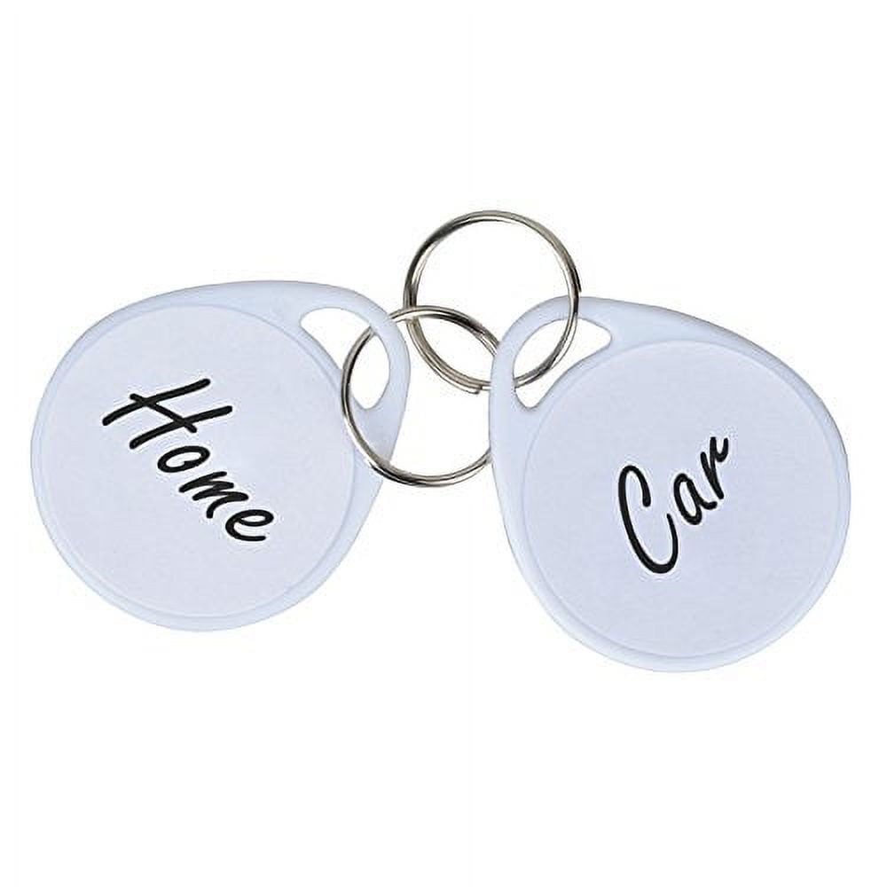 Uniclife 50 Pack Plastic Key Tags with Split Ring Label, White ...