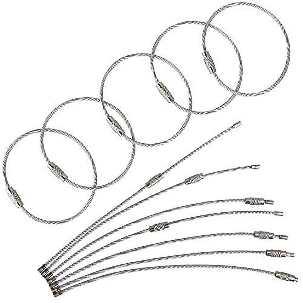 Uniclife 50 Pack Wire Keychain Cable 6 Inch Stainless Steel Key Ring ...