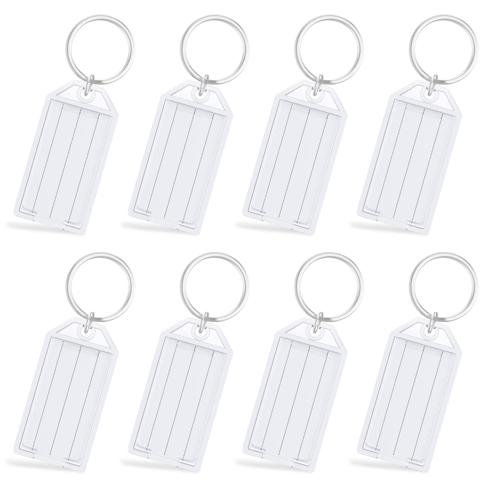 Uniclife 80 Pieces Key Tags 2 Inch Plastic Key Chain Tags with Ruled ...