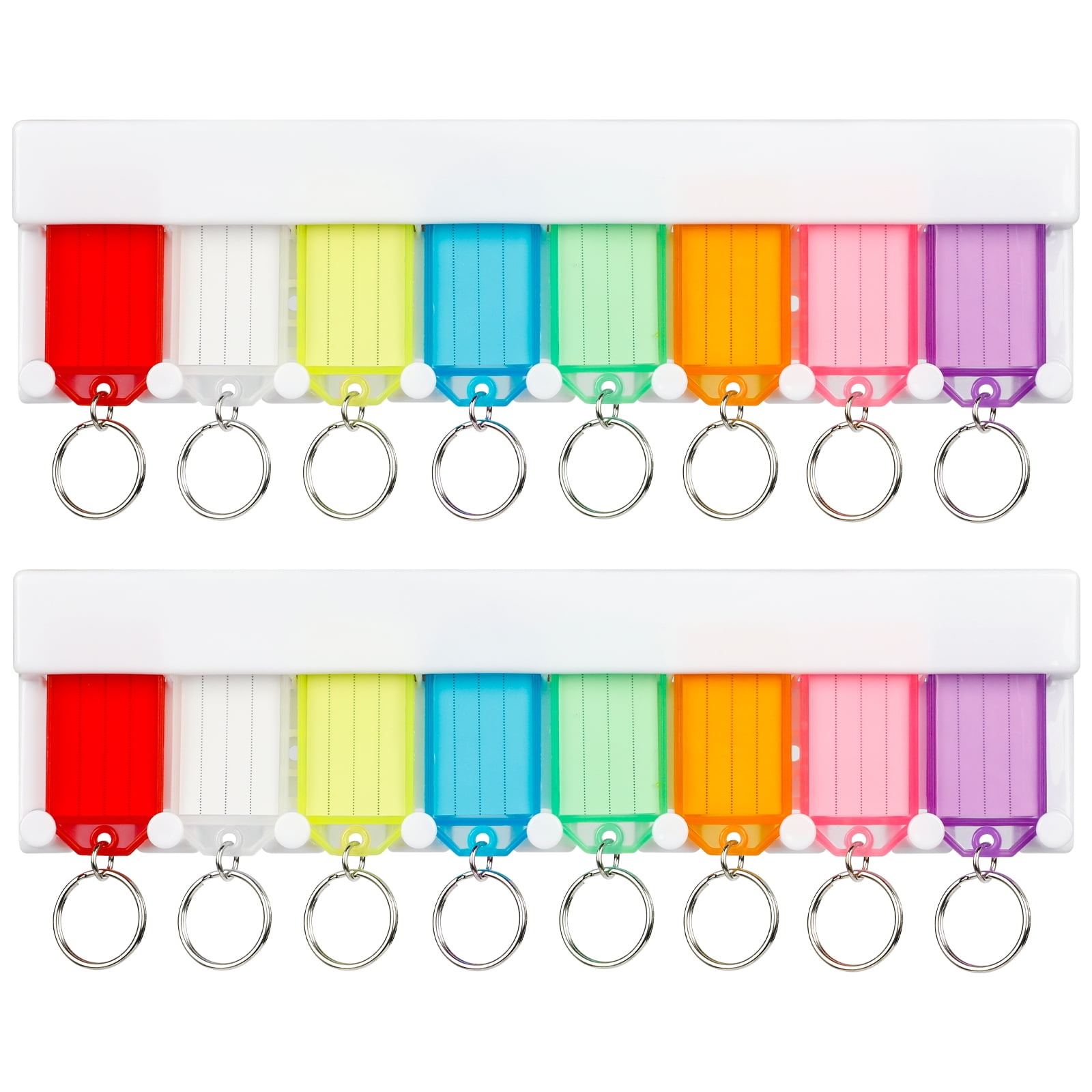 Uniclife Key Tag Rack with 8 Assorted Colors Tags Wall Mounted Key ...