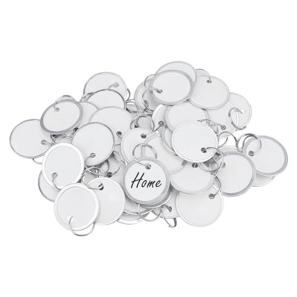 Uniclife Metal Rim Key Tags 1 Inch White Paper Labels Writable Round ...