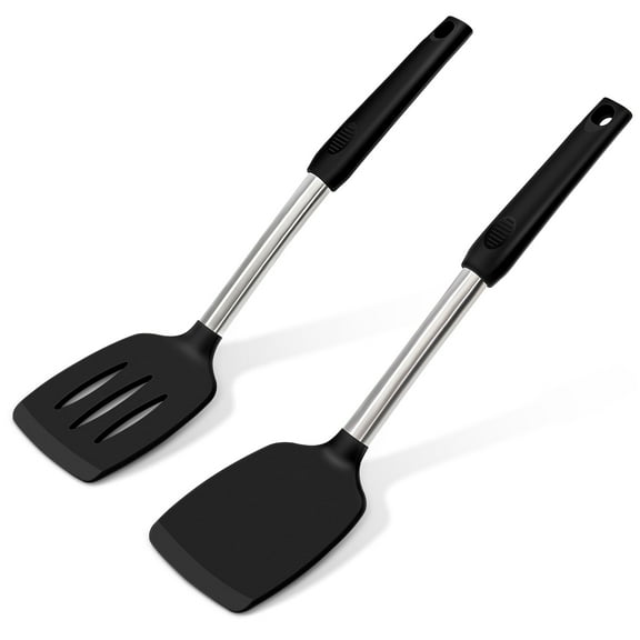 2 Pack Silicone Spatula Set, High Heat Resistant, BPA Free Kitchen ...