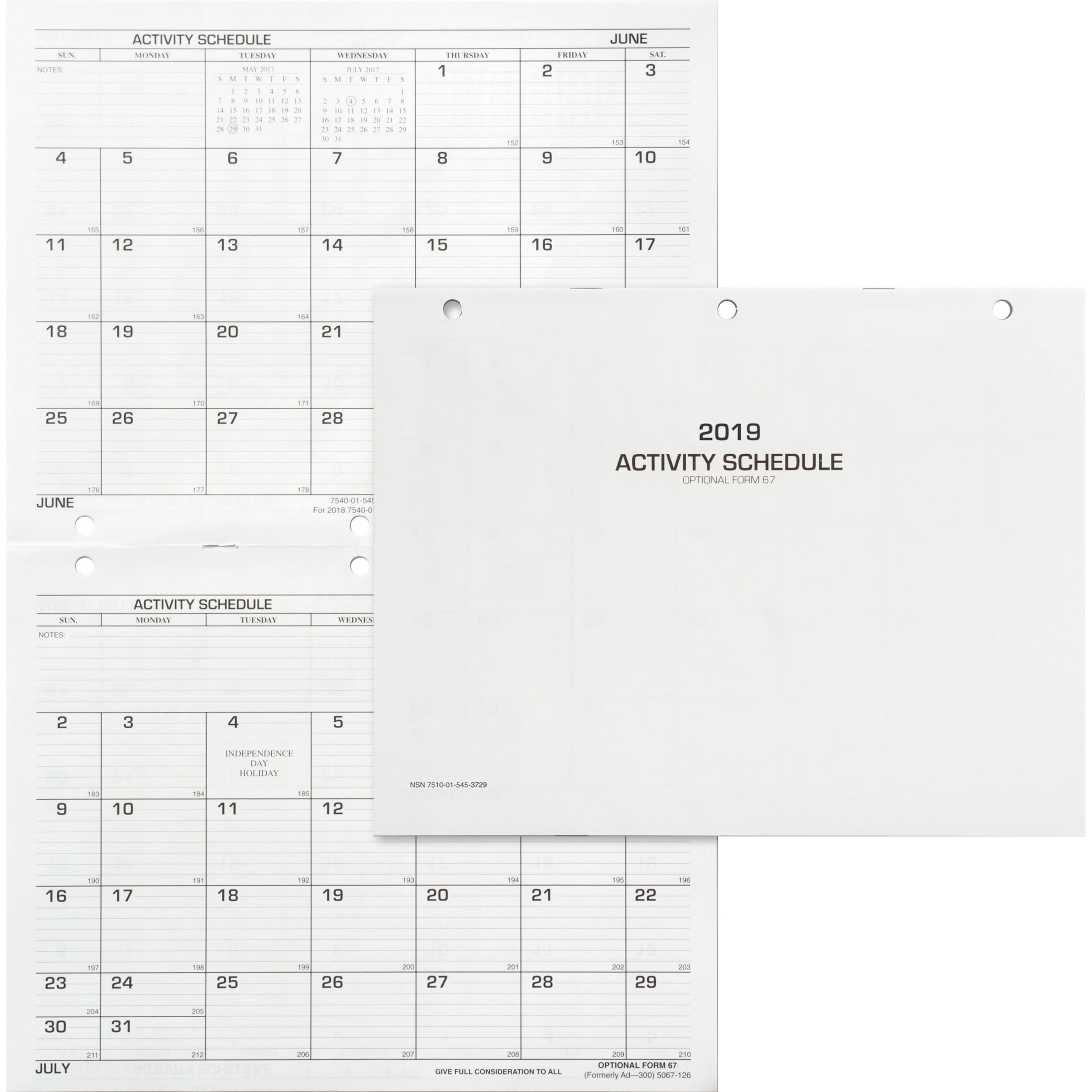 Unicor Flip Style Activity Schedule Calendar - Walmart.com