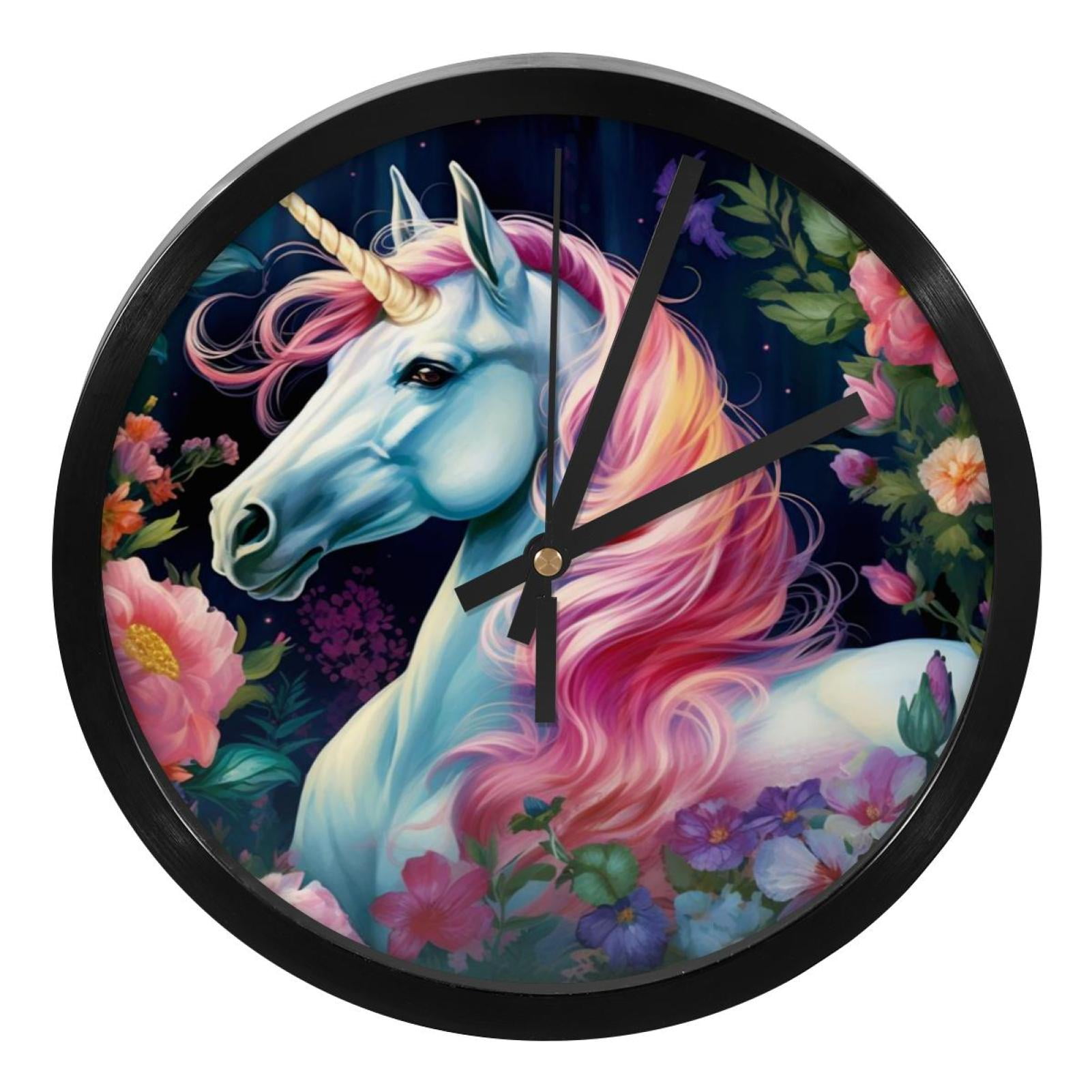Unicorn 9.8" Clock - Silent, Non-Ticking Round Digital Wall Clock for ...