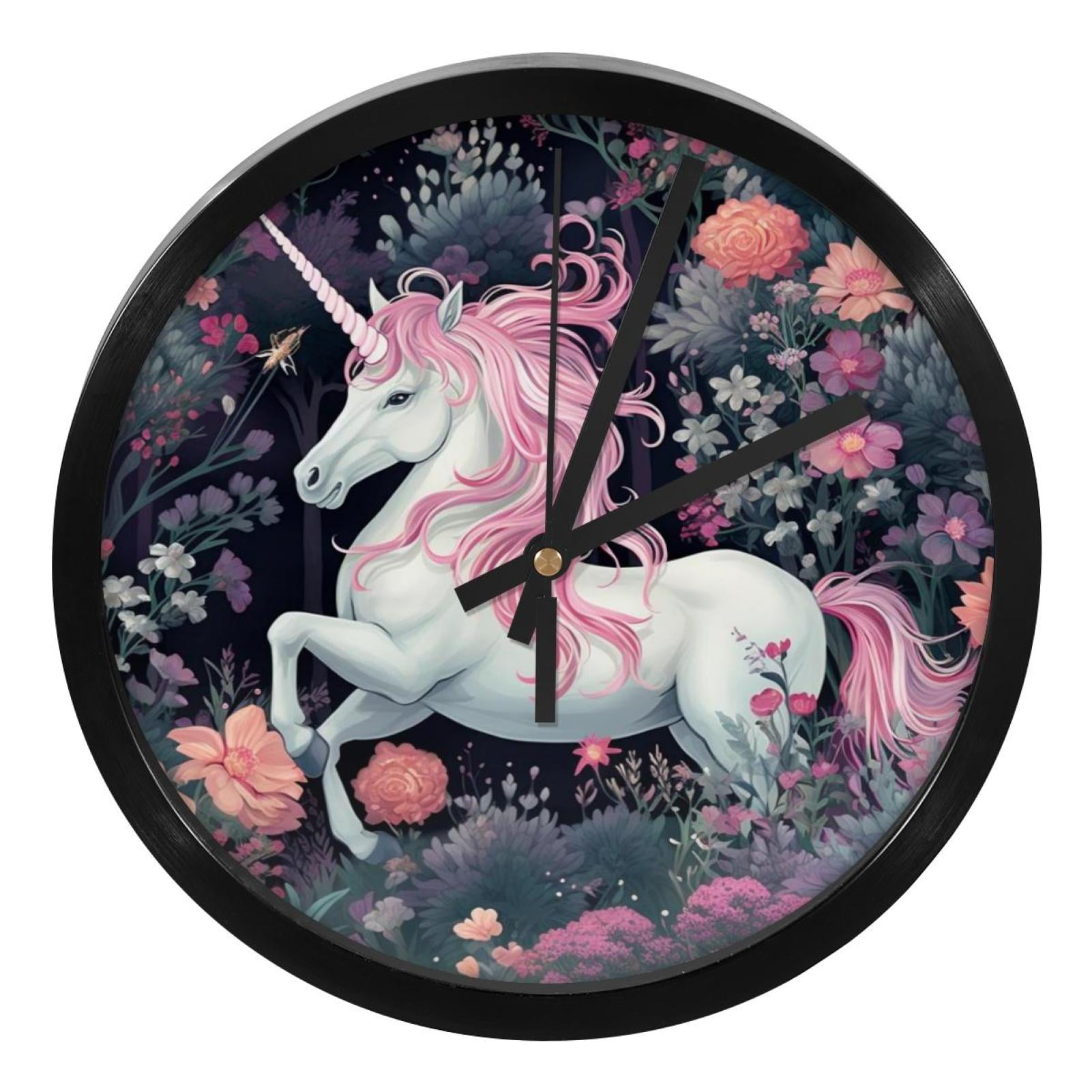 Unicorn 9.8 Inch Silent Wall Clock, Round Digital Battery Operated ...