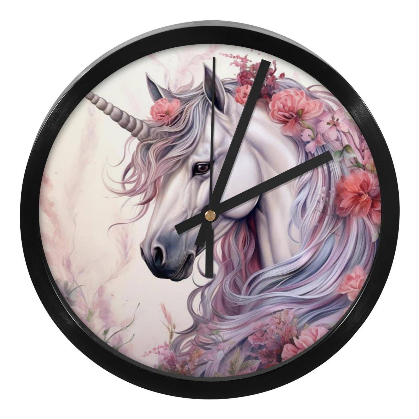Unicorn 9.8 Inches Silent Wall Clock, Round Digital Battery Operated ...