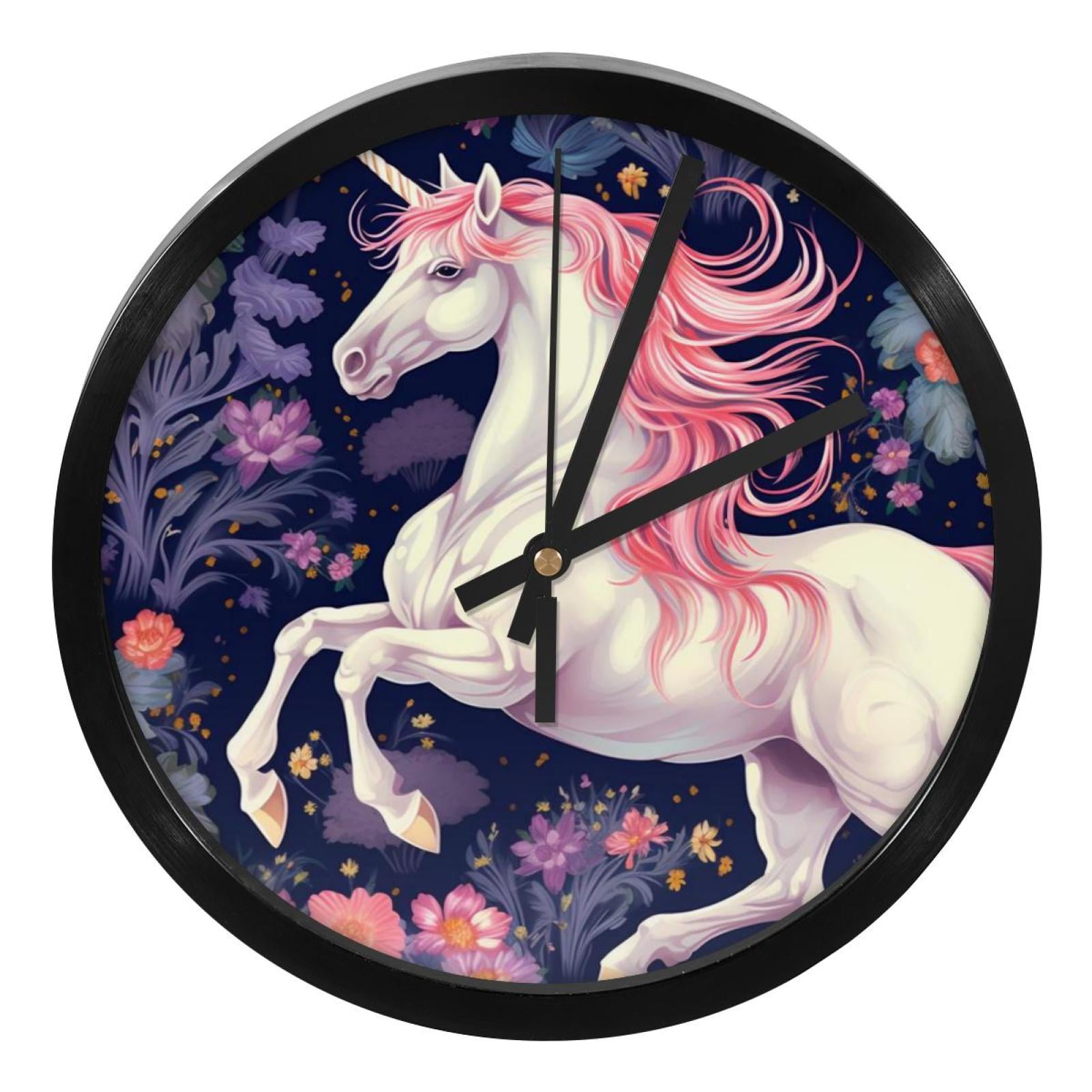Unicorn 9.8 Inches Silent Wall Clock, Round Digital Battery Operated ...