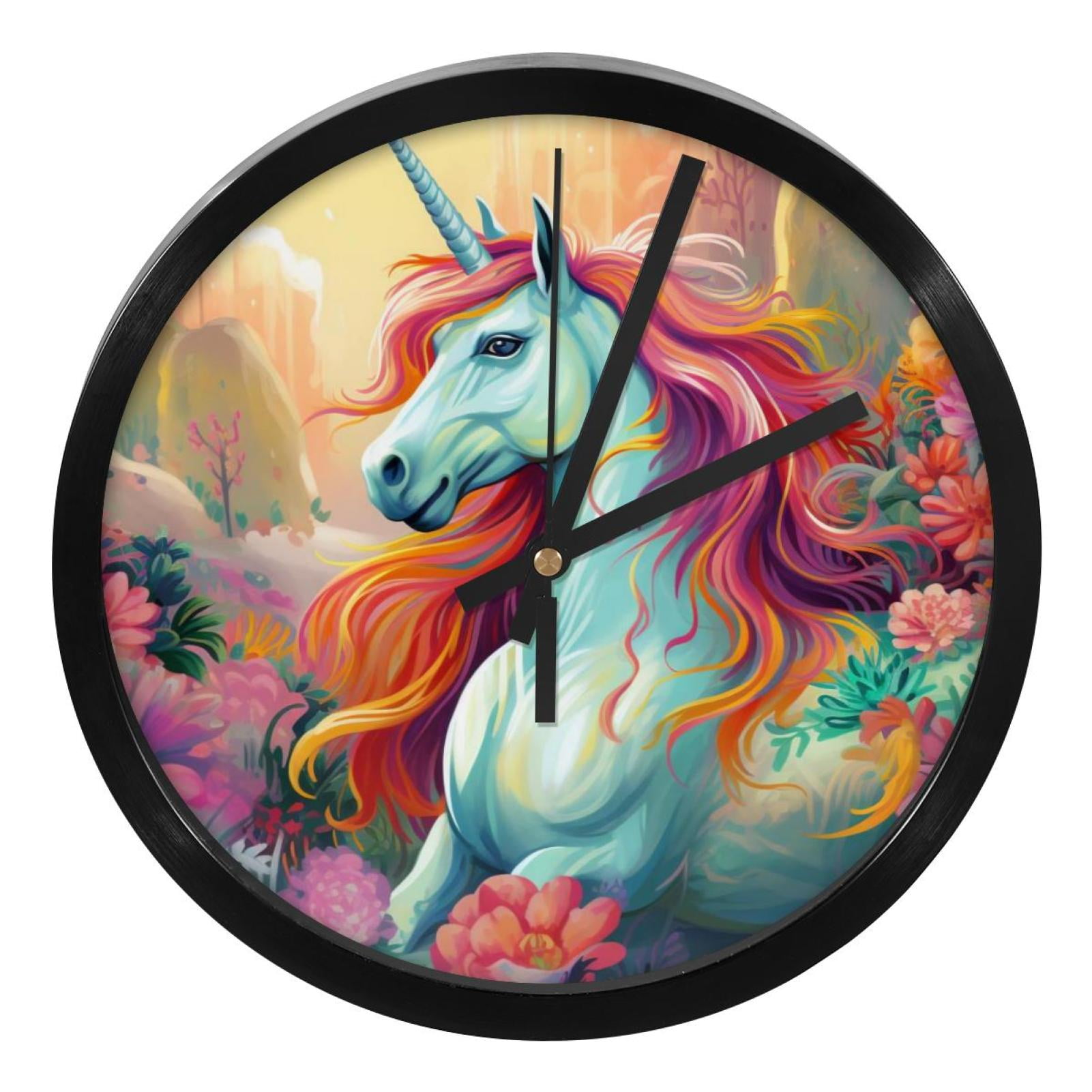 Unicorn 9.8 Inches Silent Wall Clock, Round Digital Battery Operated ...