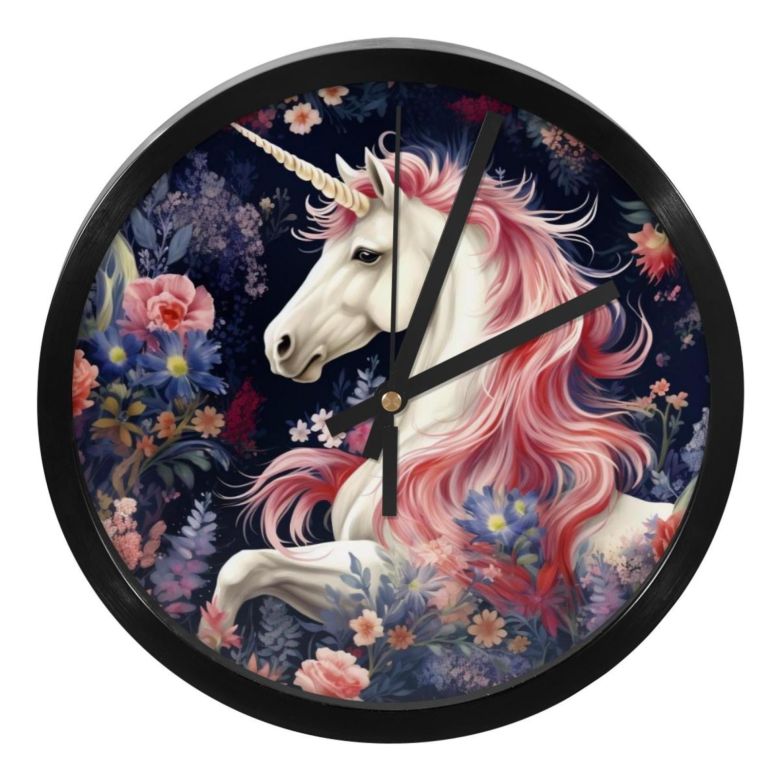 Unicorn 9.8 Inches Wall Clock, Silent Non-Ticking Round Digital Clock ...