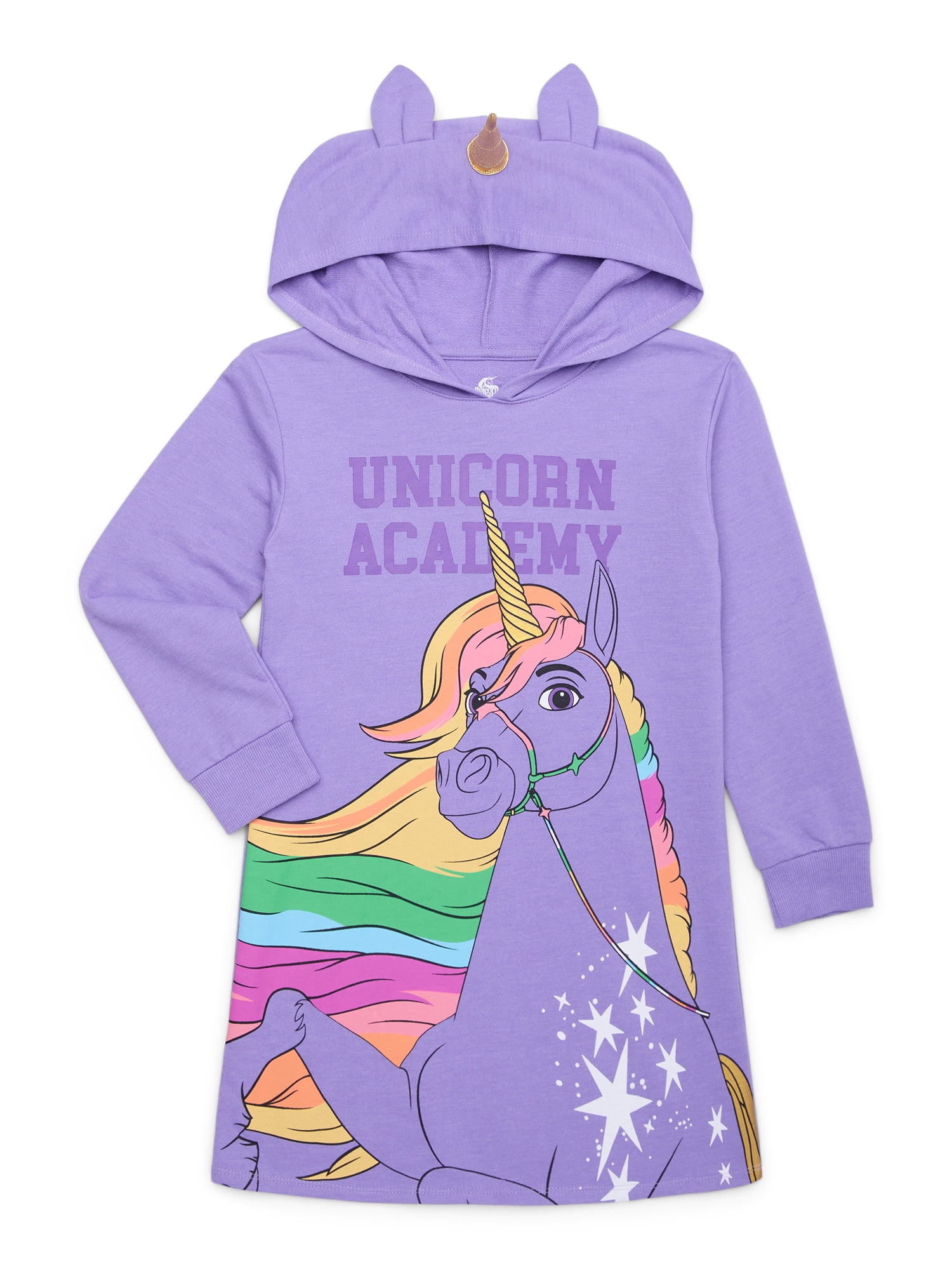 Unicorn Academy Girls Hooded Long Sleeve Cosplay Dress, Sizes 4-12 ...