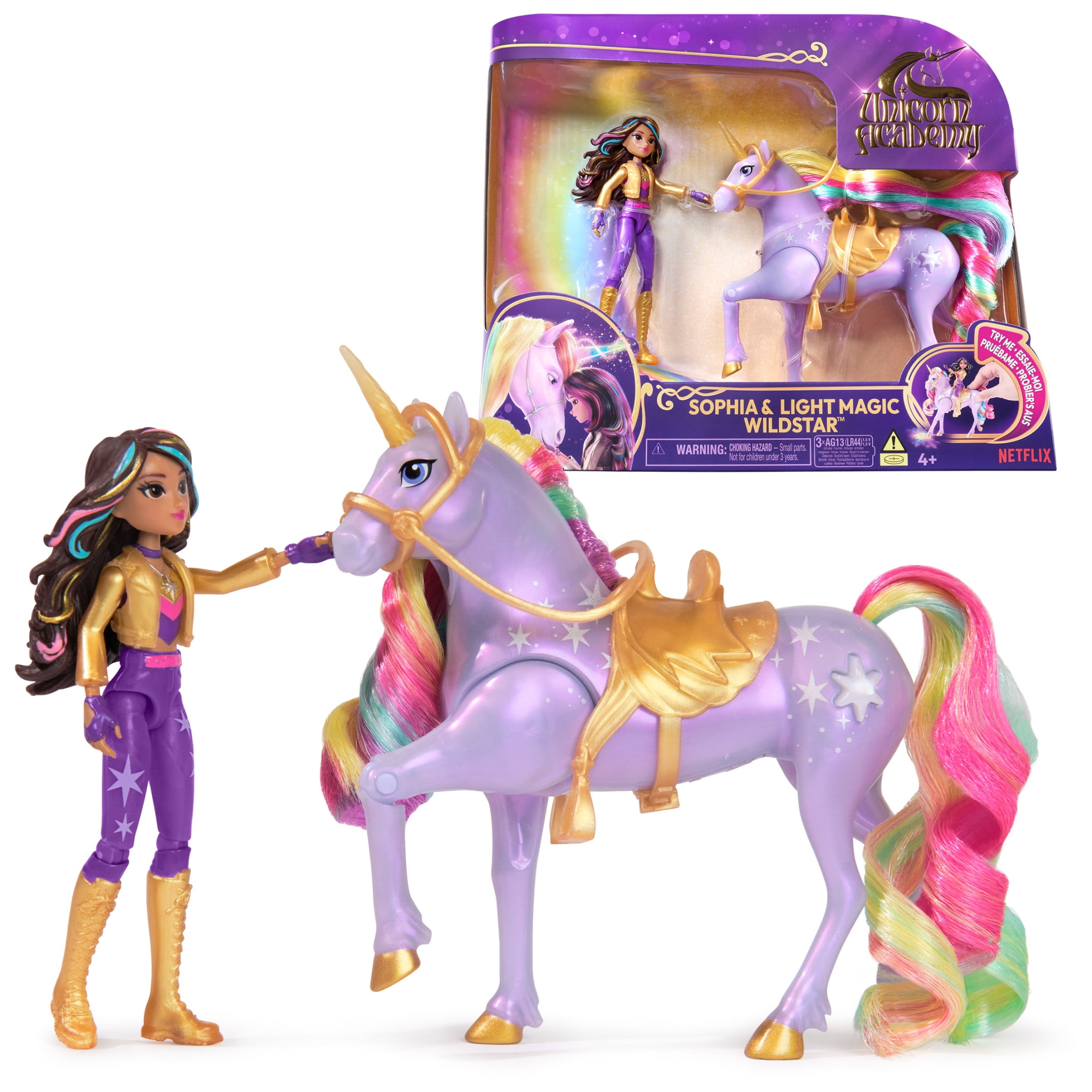 Unicorn Academy, Sophia & Light Magic Wildstar with Rainbow Light-up ...