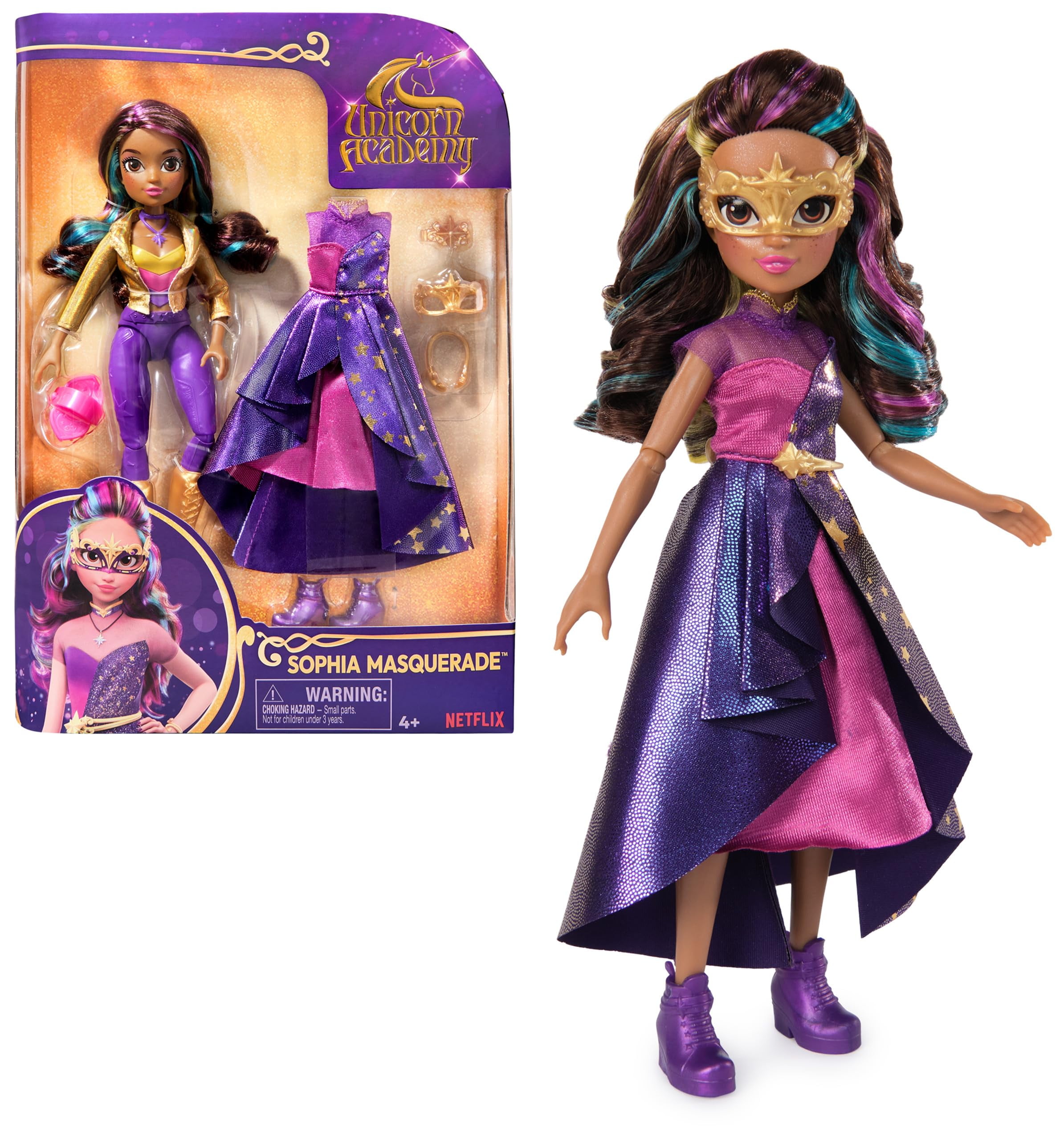 Unicorn Academy, Sophia Masquerade Ball Doll with 9 Accessories, 9.5 ...