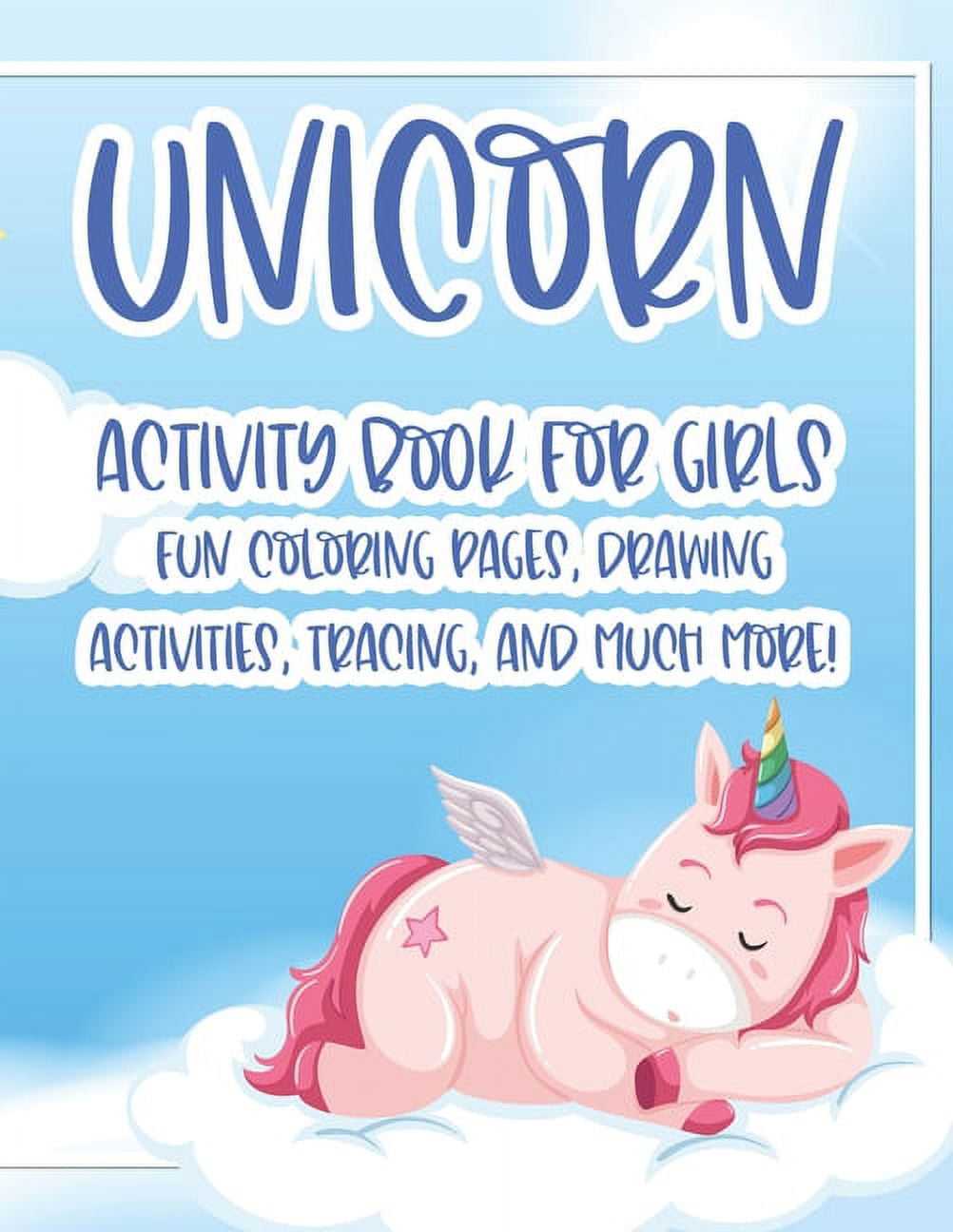 Unicorn Activity Book For Girls Fun Coloring Pages, Drawing Activities ...