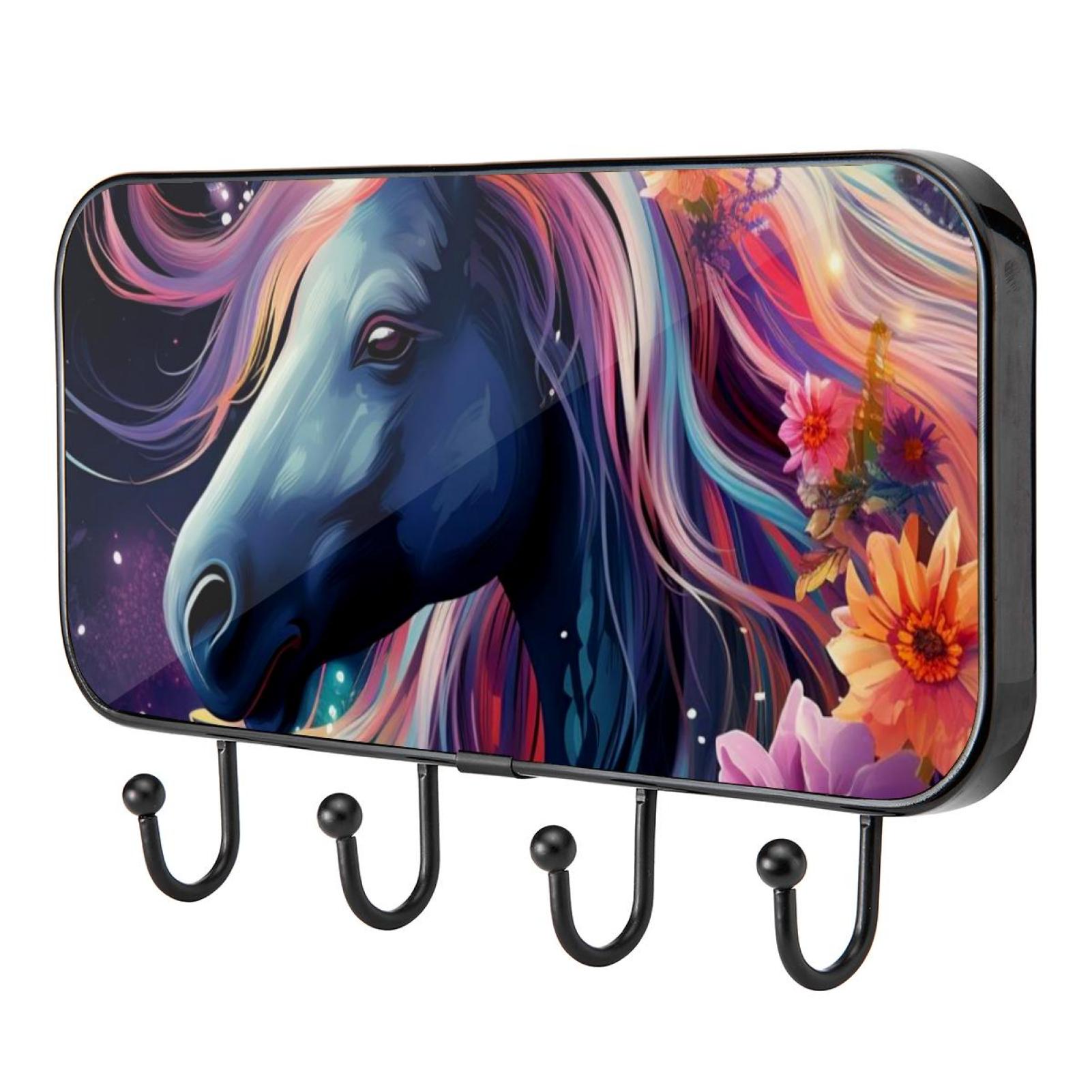 Unicorn Animals Self Adhesive Towel Coat Wood Iron Hooks for Home Keys ...