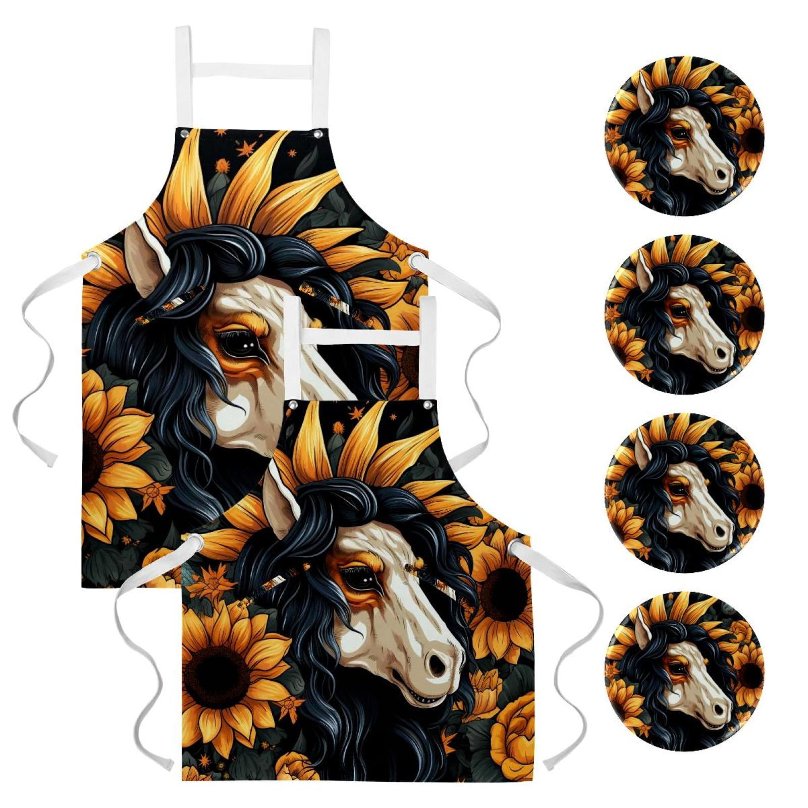 Unicorn Apron Dress Button Art 2 Pack, Waterproof with Pockets and ...