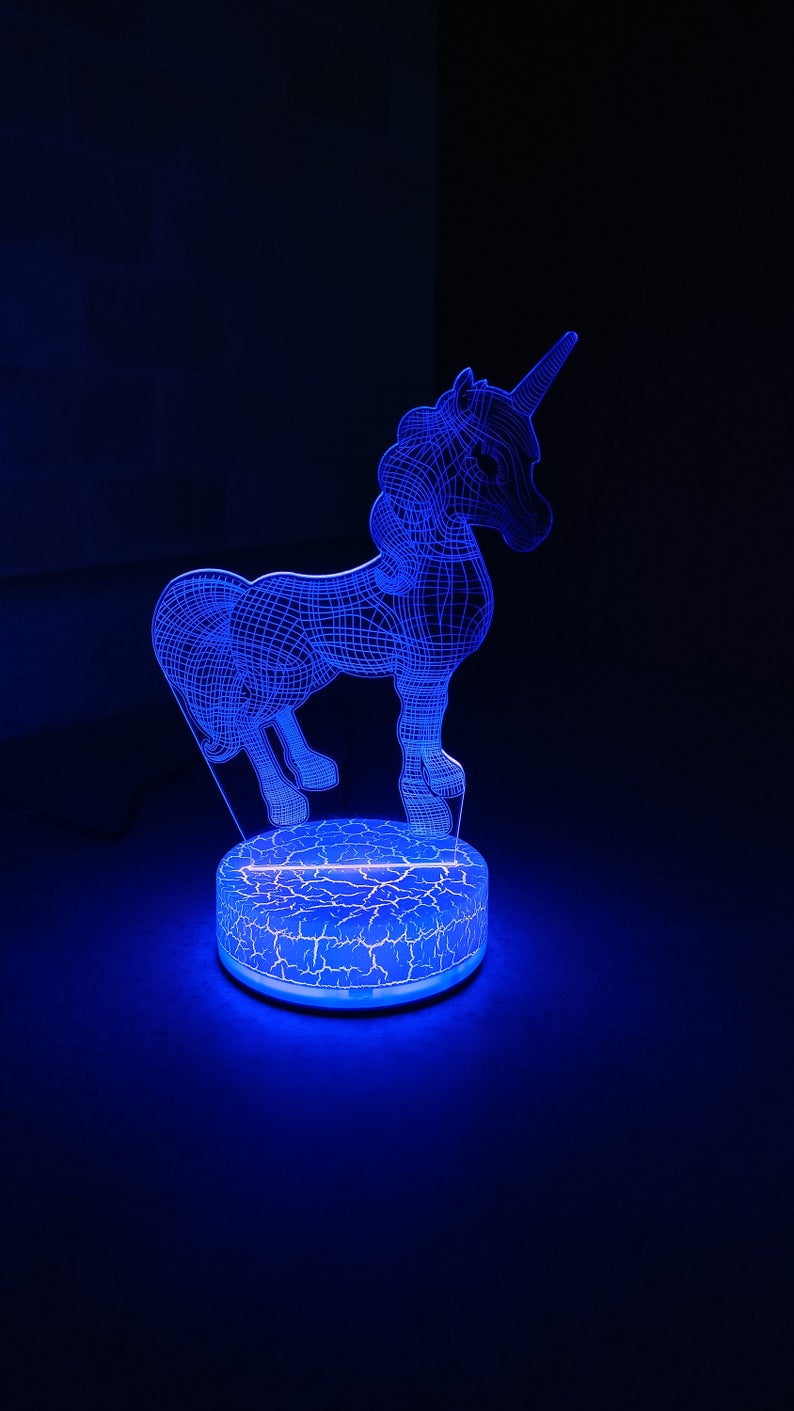 Unicorn Baby 3D Night Light Multi Color Changing Illusion Lamp for ...
