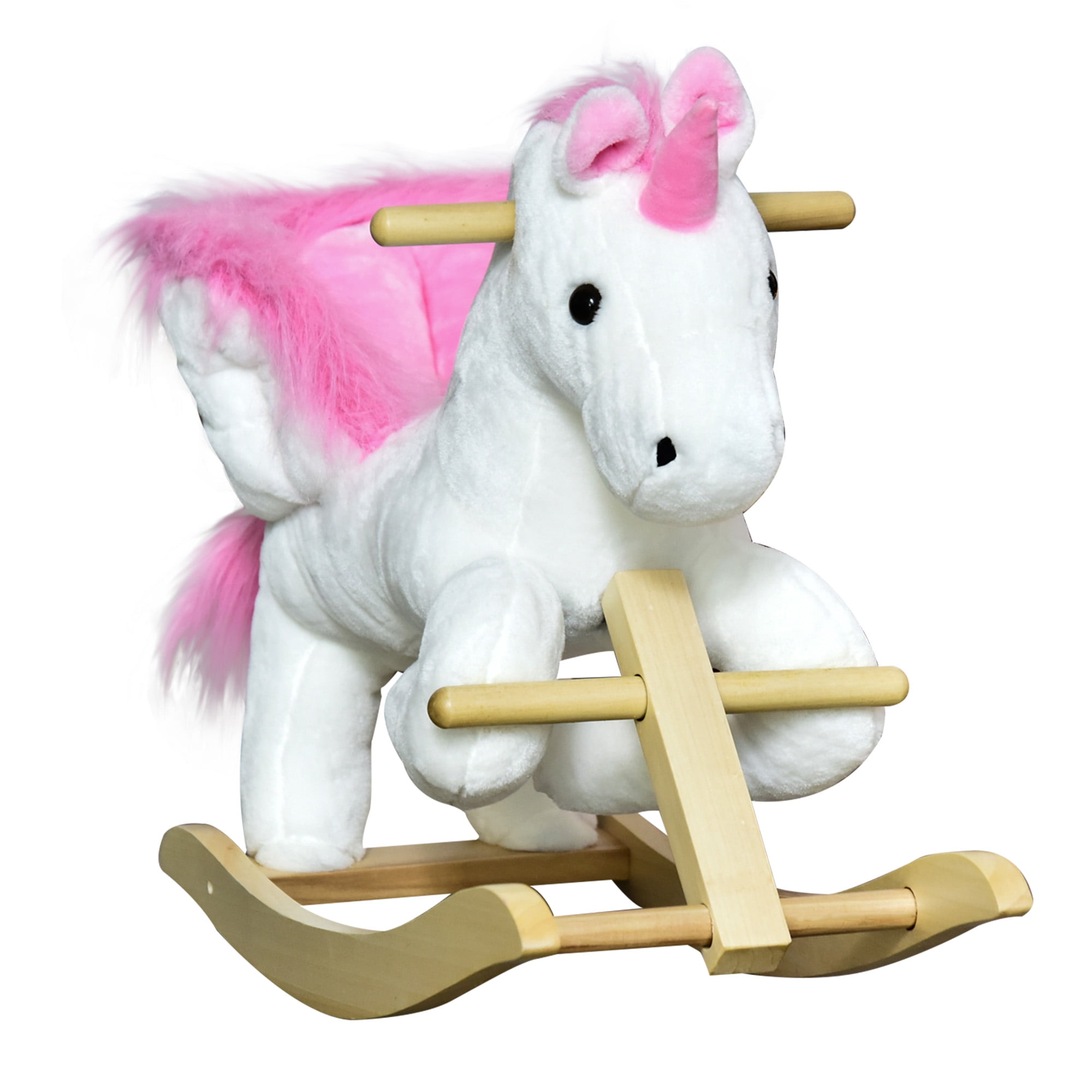 Unicorn Baby Rocking Horse Toy for Kids with Lullaby Song, Plush Ride ...