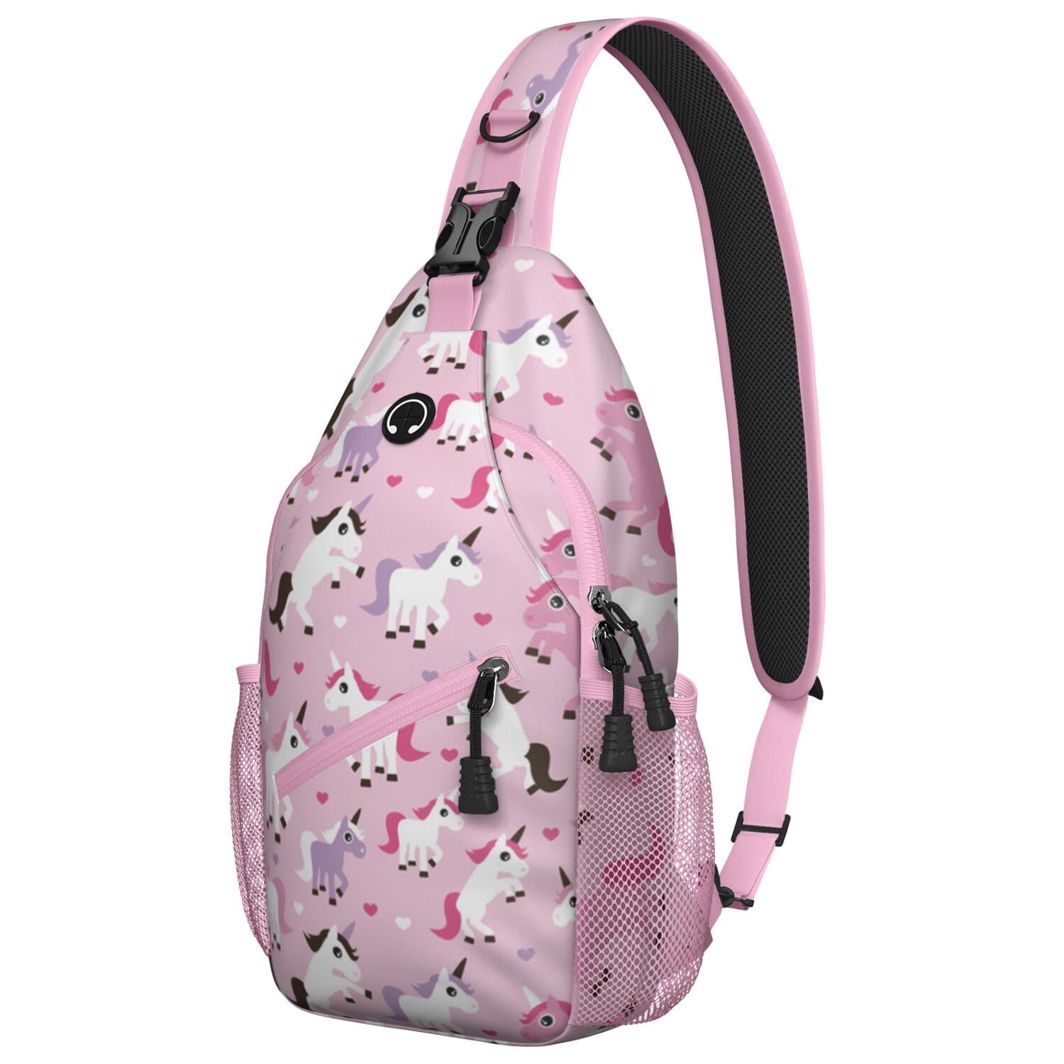 Unicorn Backpack - Mythical Rainbow Sling Bag with Convertible Shoulder ...