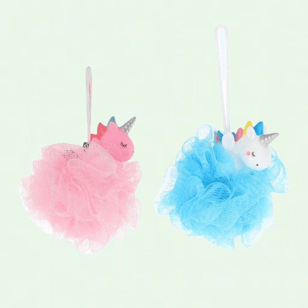 Unicorn Bath Shower Ball Pouf, Set of 2, Exfoliating Loofah Shower ...