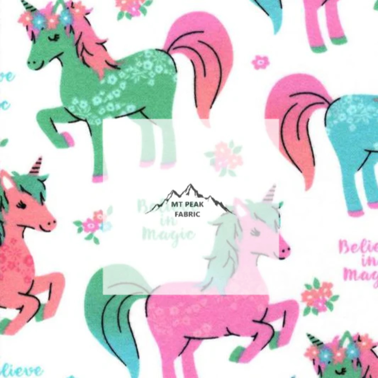 Unicorn Believe in Magic Flannel Fabric - Walmart.com